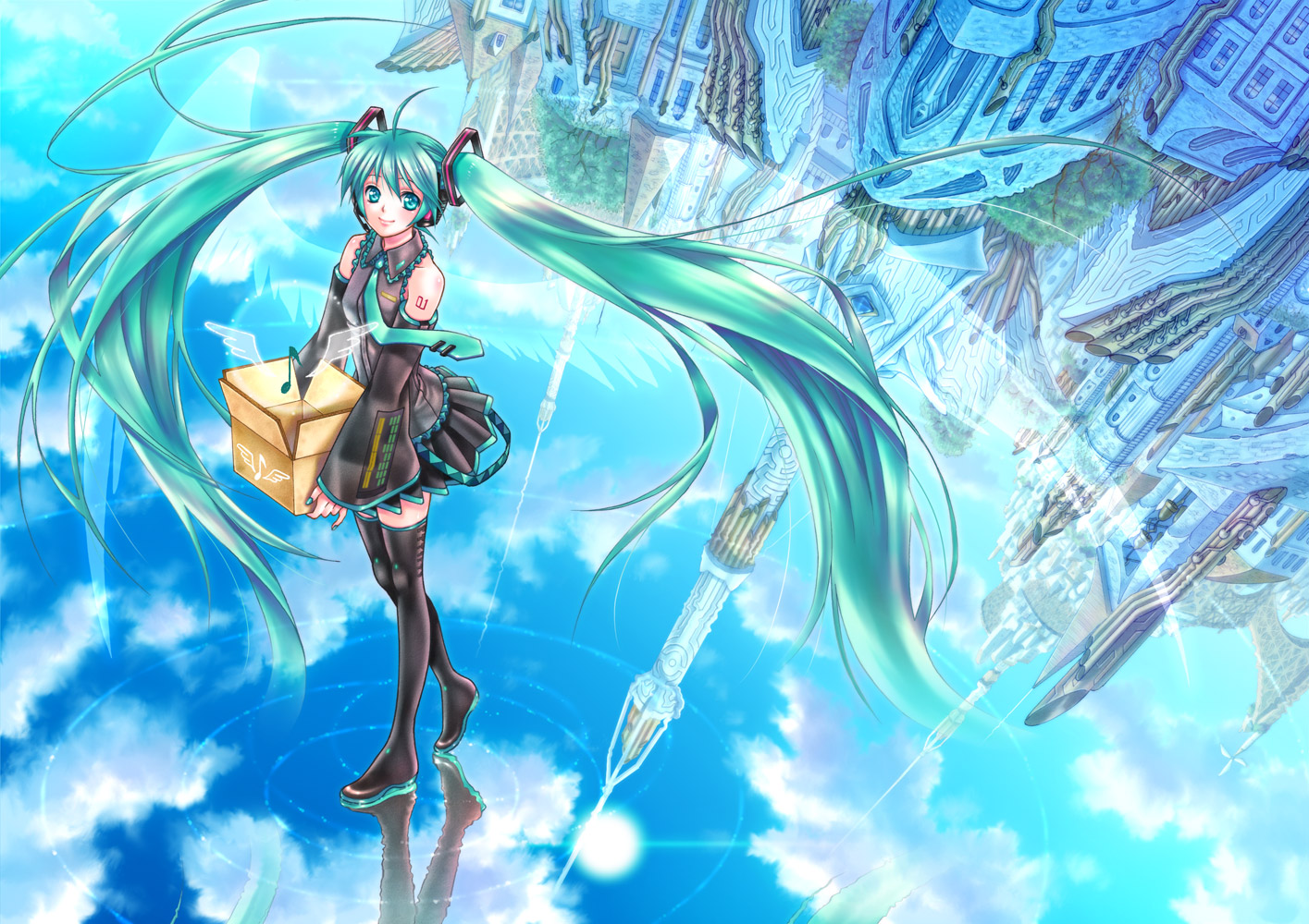 yuuno (yukioka) vocaloid hatsune miku thighhighs | #64322 | yande.re