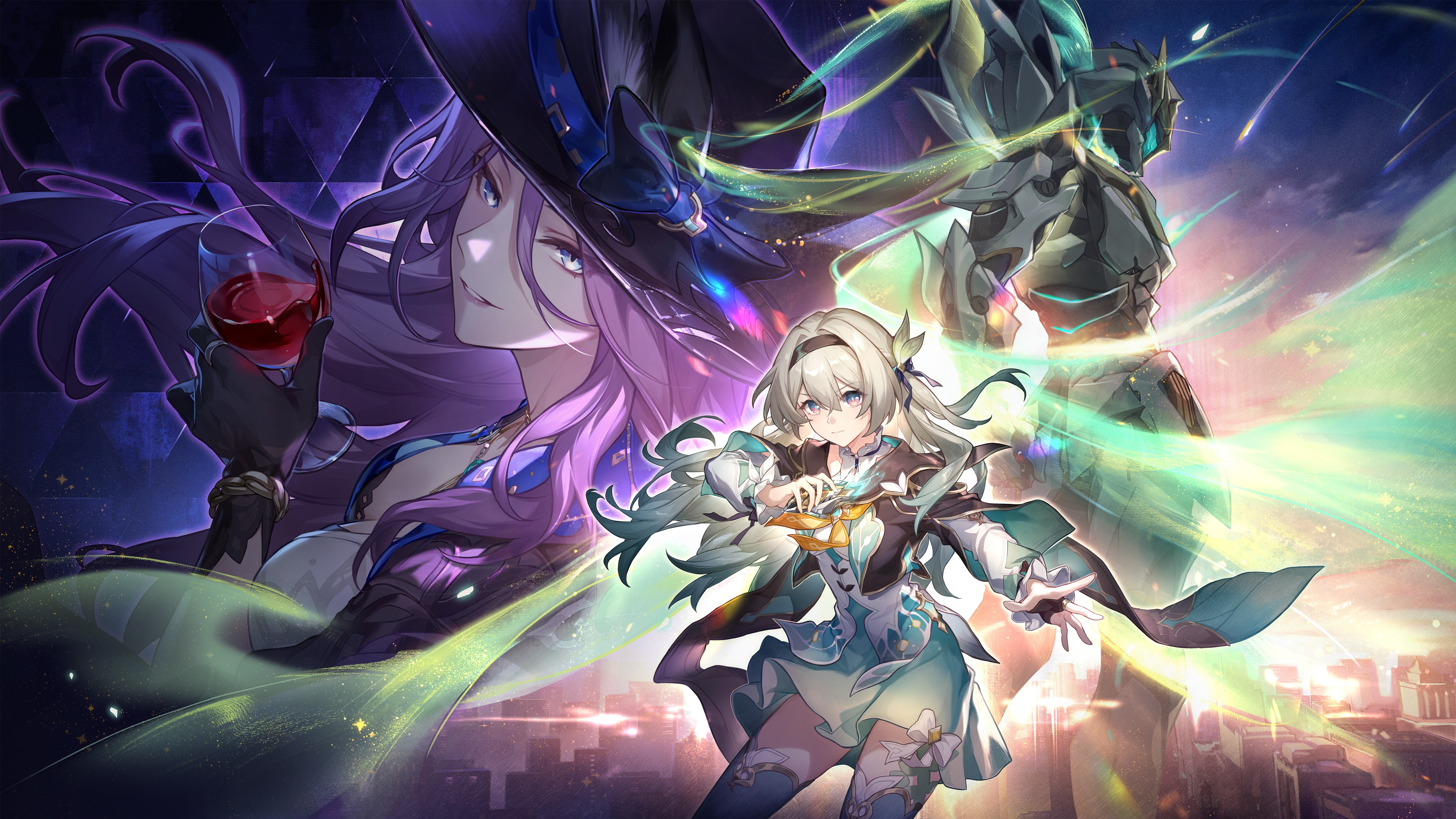 honkai: star rail firefly skirt lift tagme thighhighs wallpaper witch ...