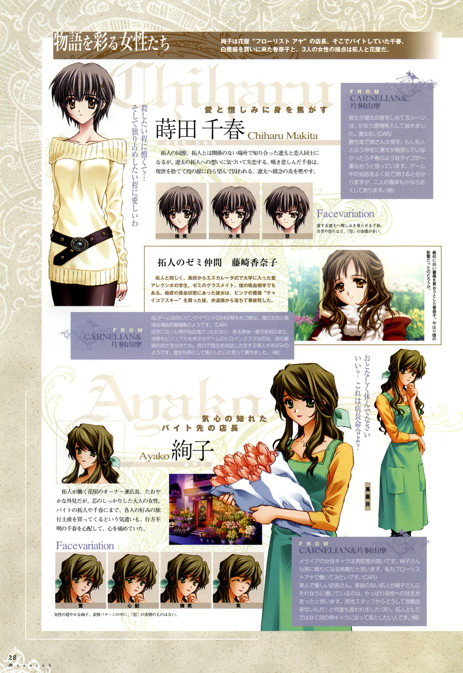 carnelian messiah ayako (messiah) makita chiharu character design ...