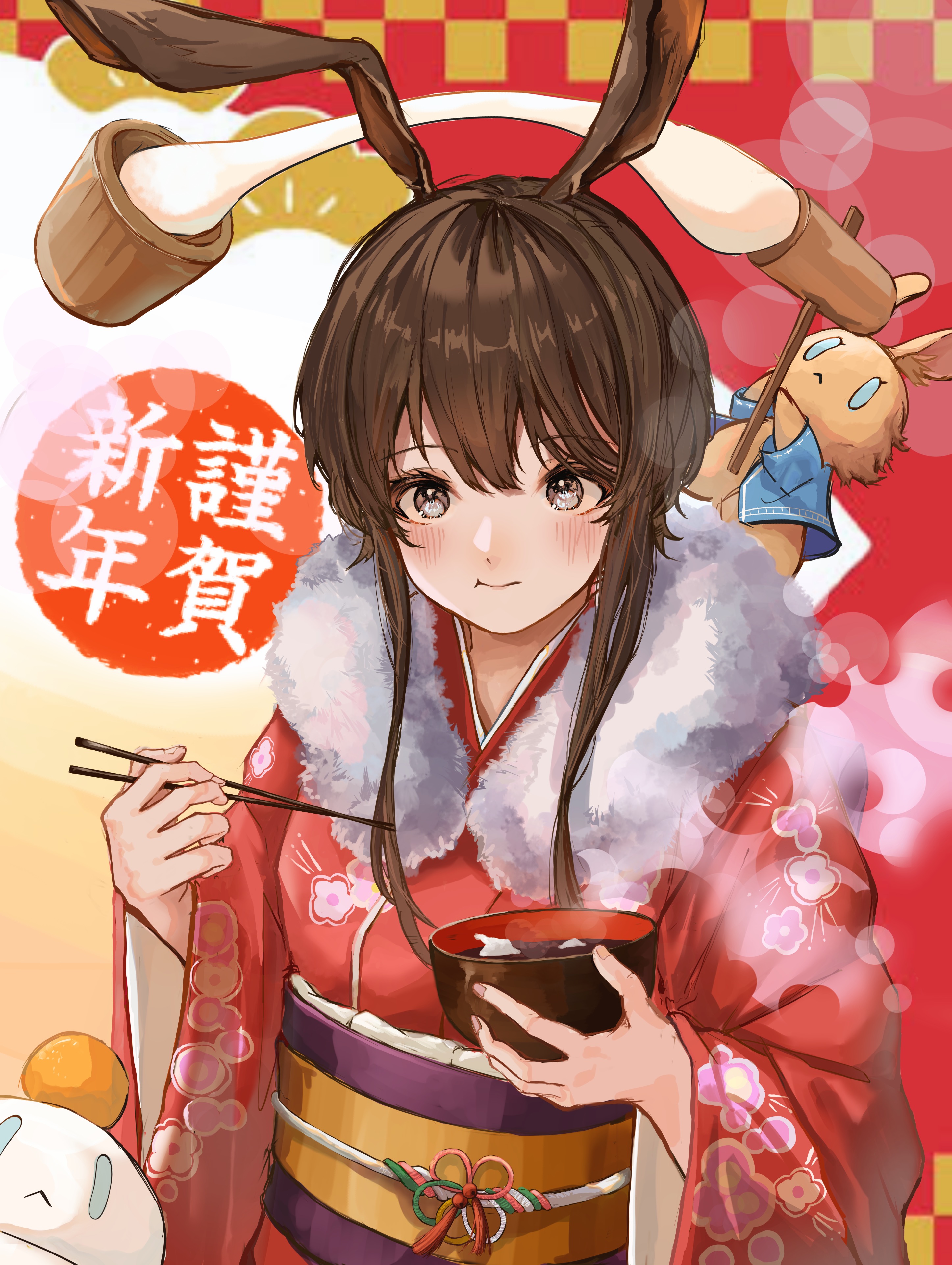 user yujg3254 arknights amiya (arknights) animal ears bunny ears kimono ...