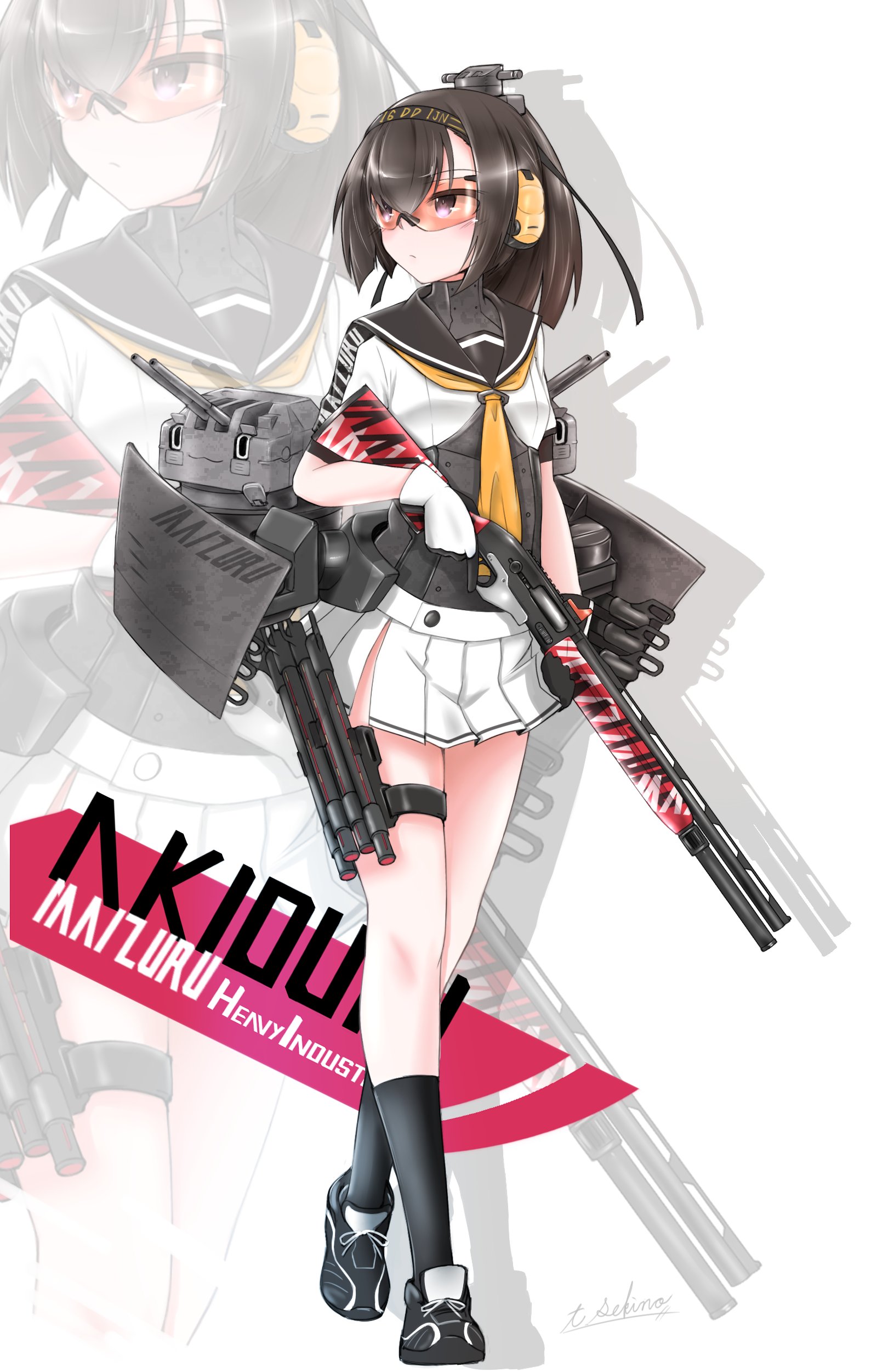 sekino takehiro kantai collection akizuki (kancolle) gun headphones ...