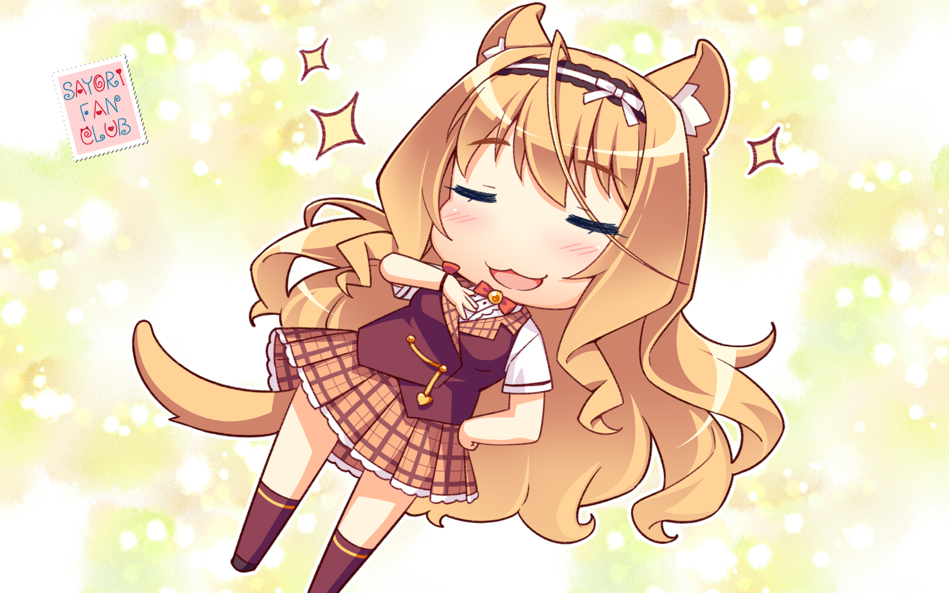 sayori nekopara maple (nekopara) animal ears chibi seifuku tail ...