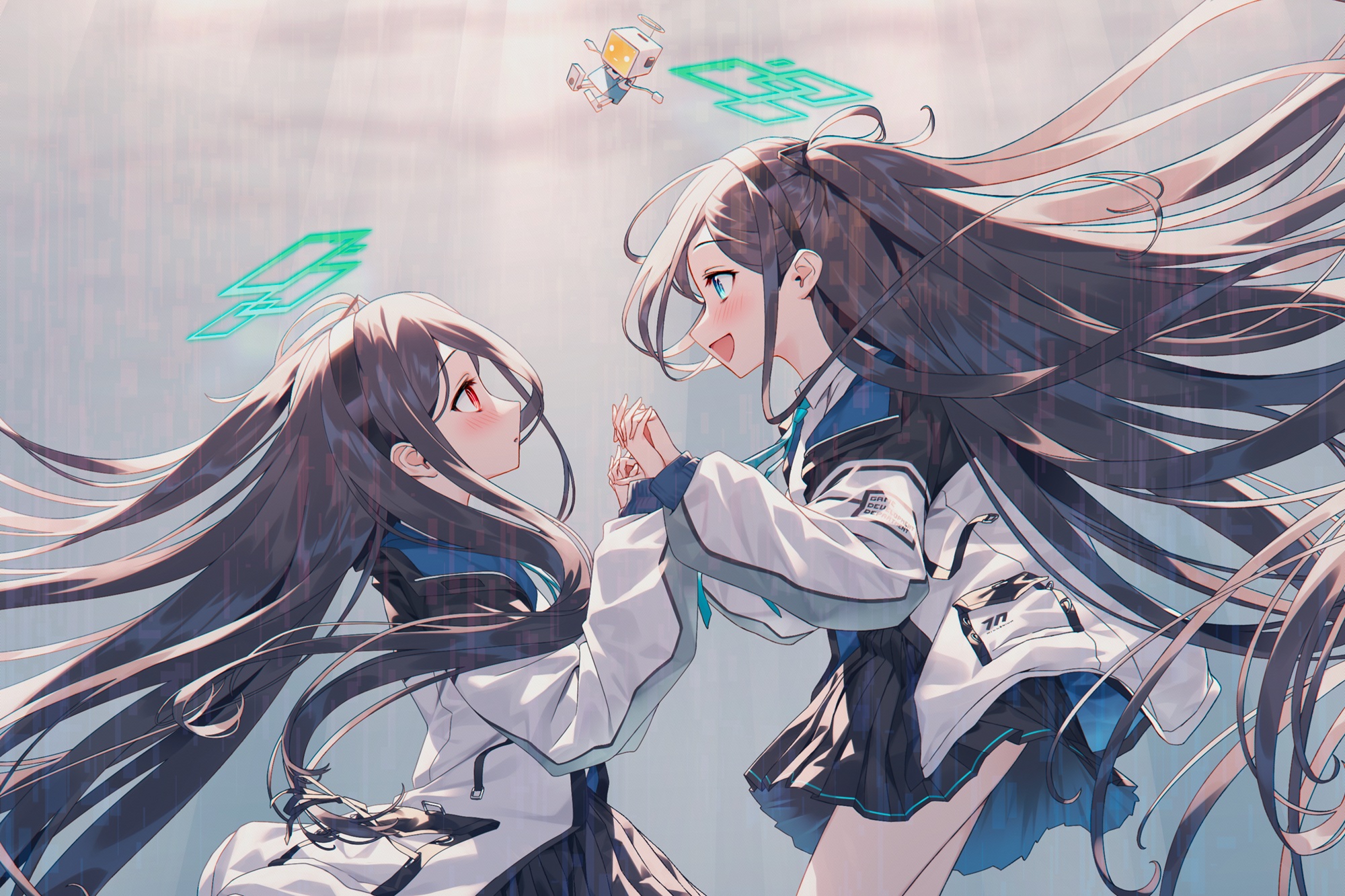 blew andwhite blue archive kei (blue archive) tendou arisu halo seifuku ...