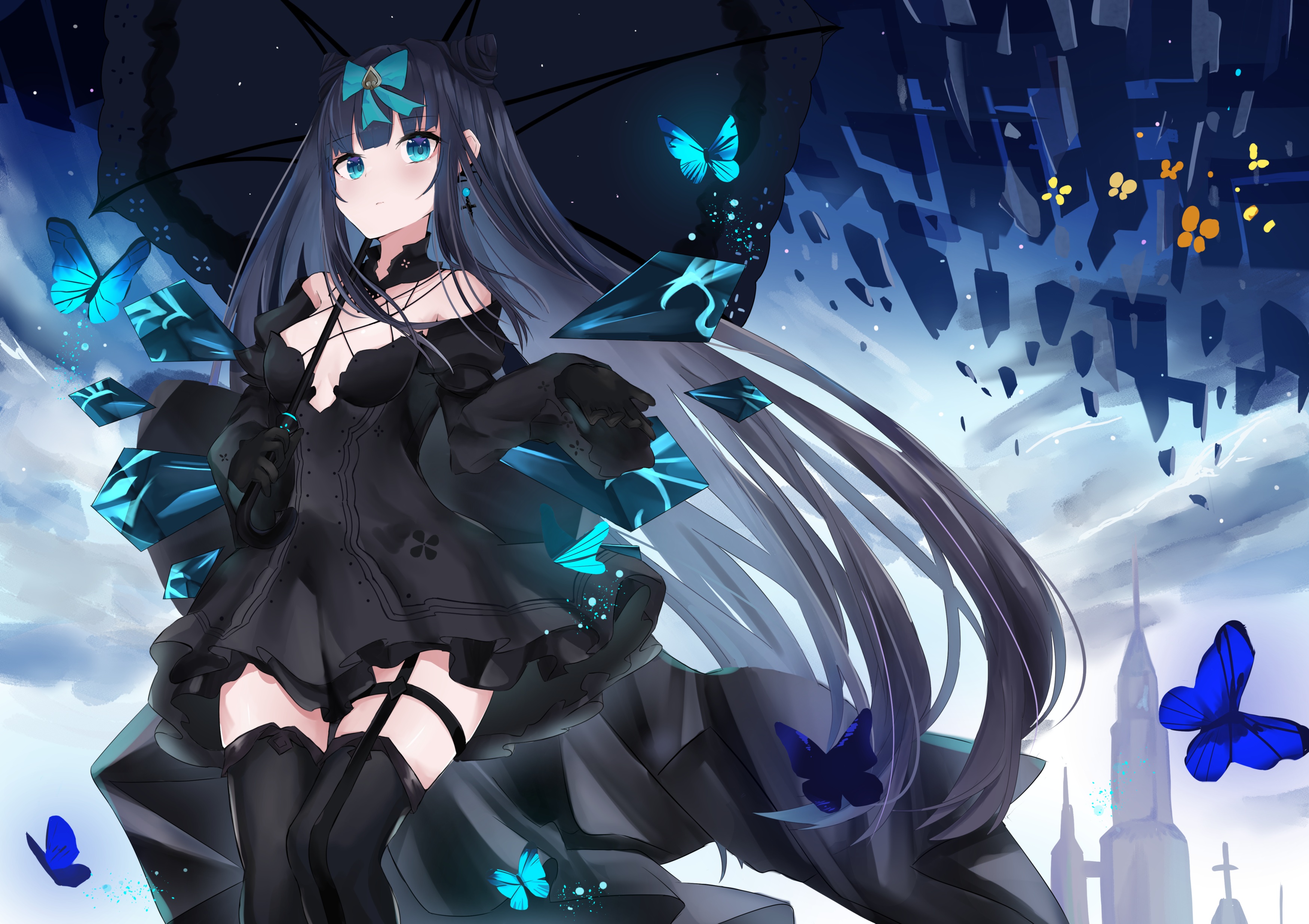 arcaea tairitsu (arcaea) cleavage dress garter no bra stockings tagme ...
