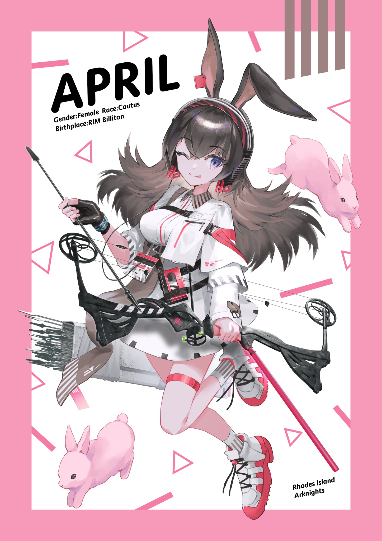 makkuro arknights april (arknights) animal ears bunny ears garter ...
