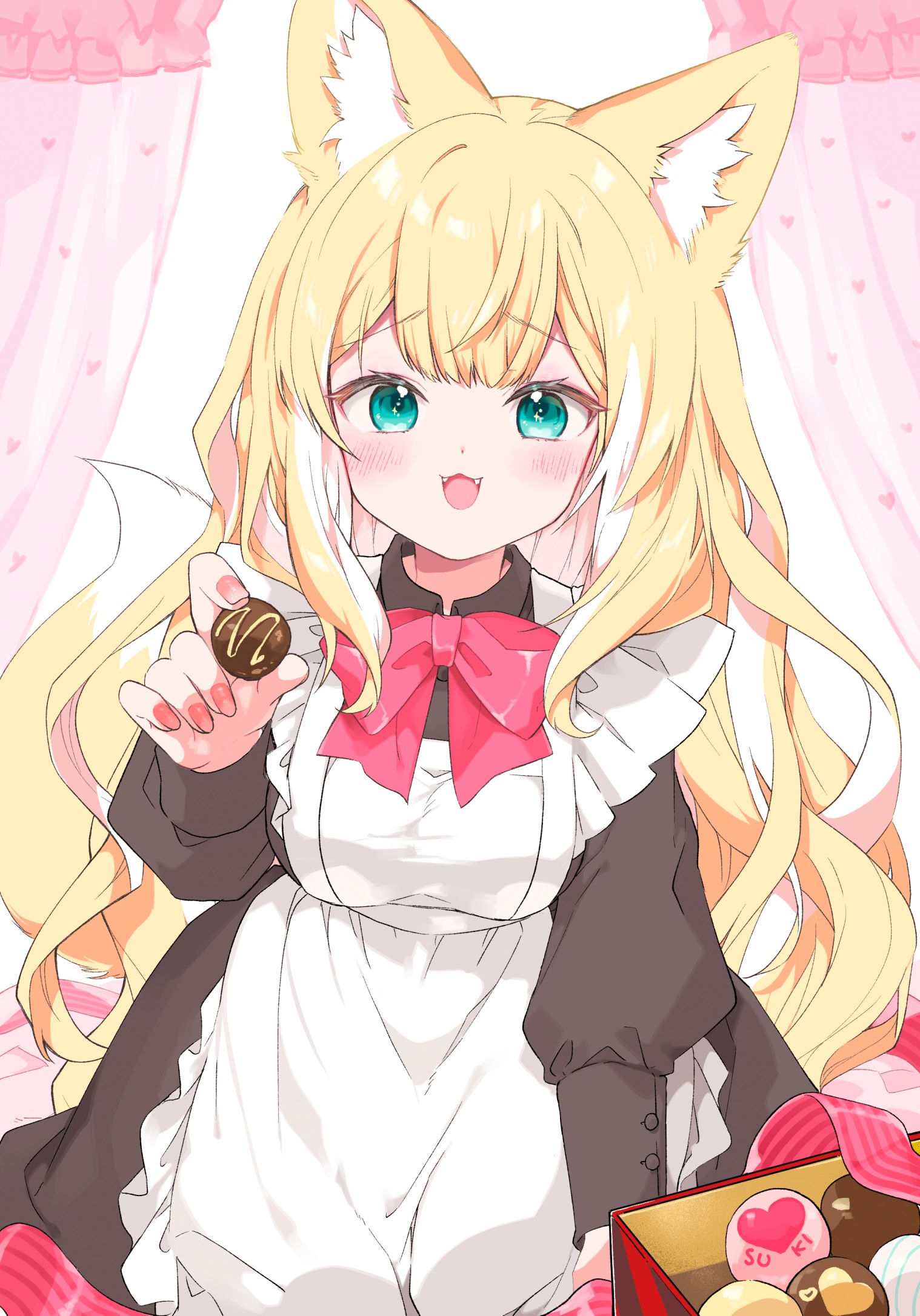 kamiyoshi rika animal ears kitsune maid tail valentine | #1249426 ...