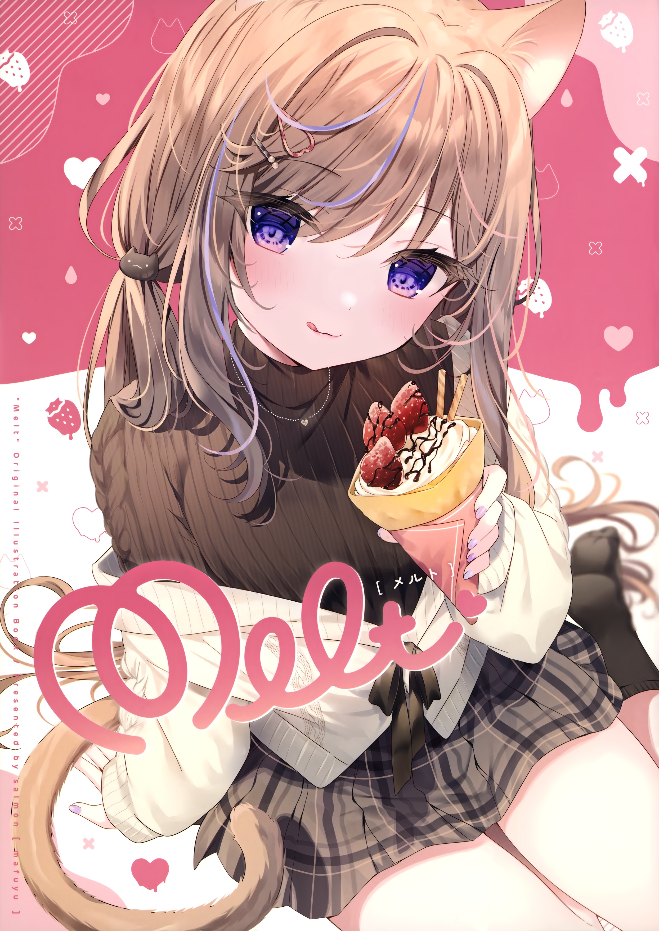 salmon mafuyu (chibi21) leo animal ears nekomimi sweater tail | #946903 ...