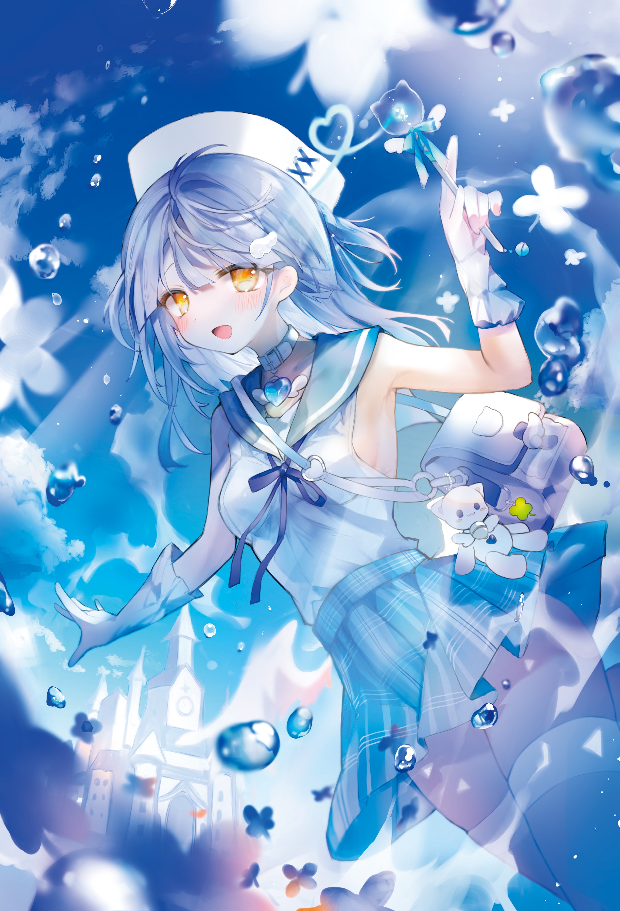 emori miku project no bra seifuku skirt lift tagme thighhighs weapon ...