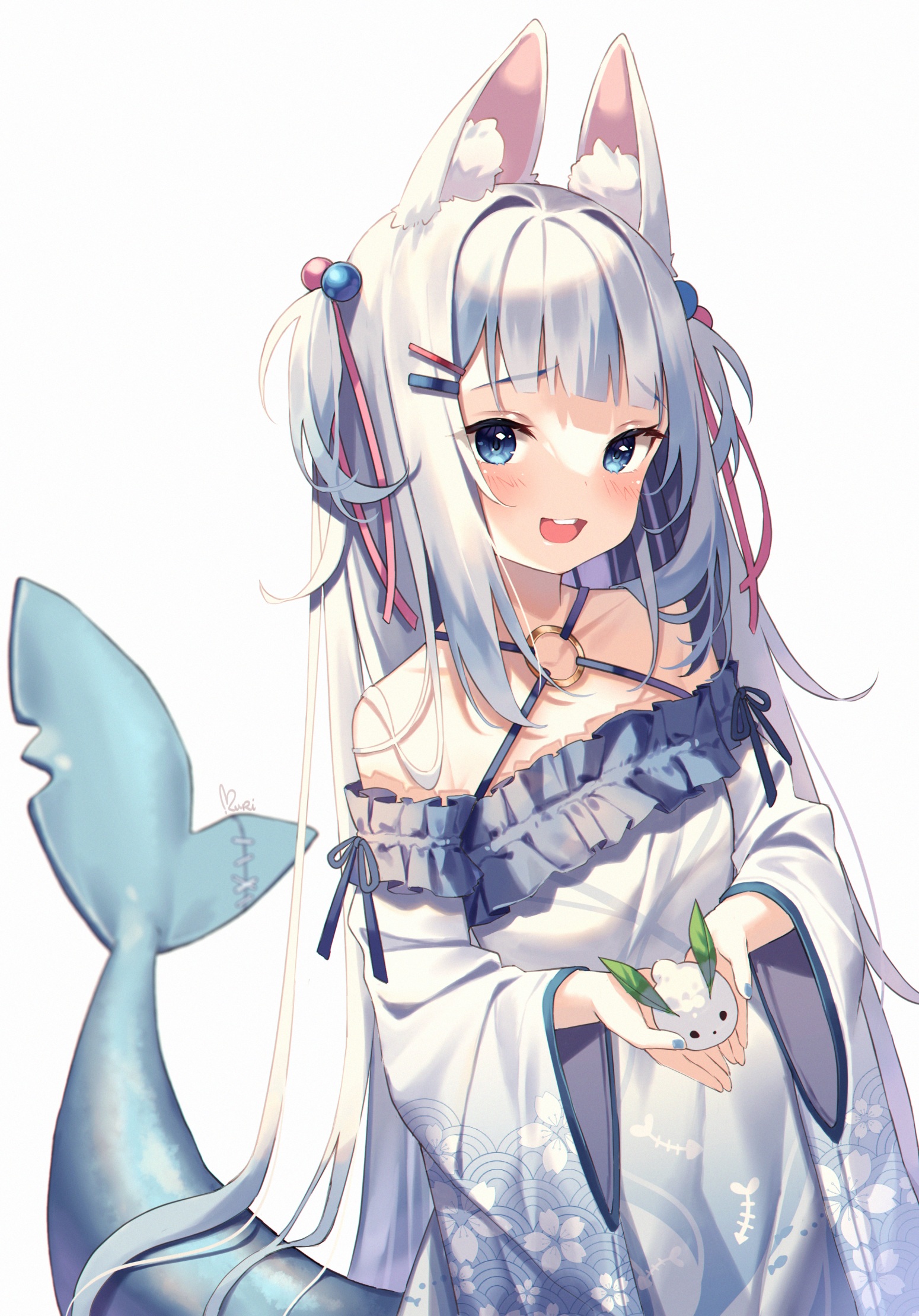 kuri (animejpholic) hololive hololive english gawr gura animal ears ...