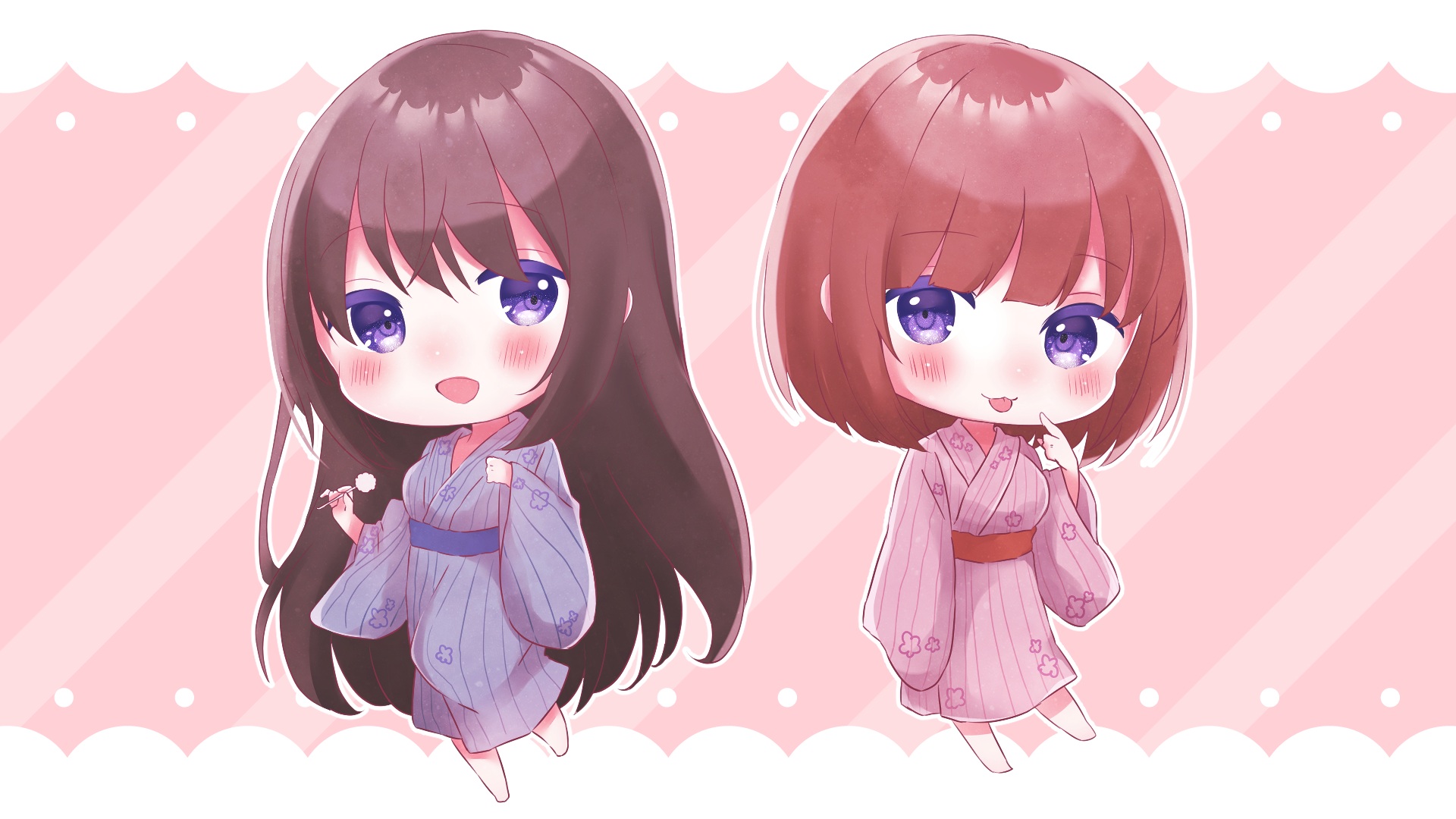 tsukana (saba mizore) chibi wallpaper yukata | #826992 | yande.re