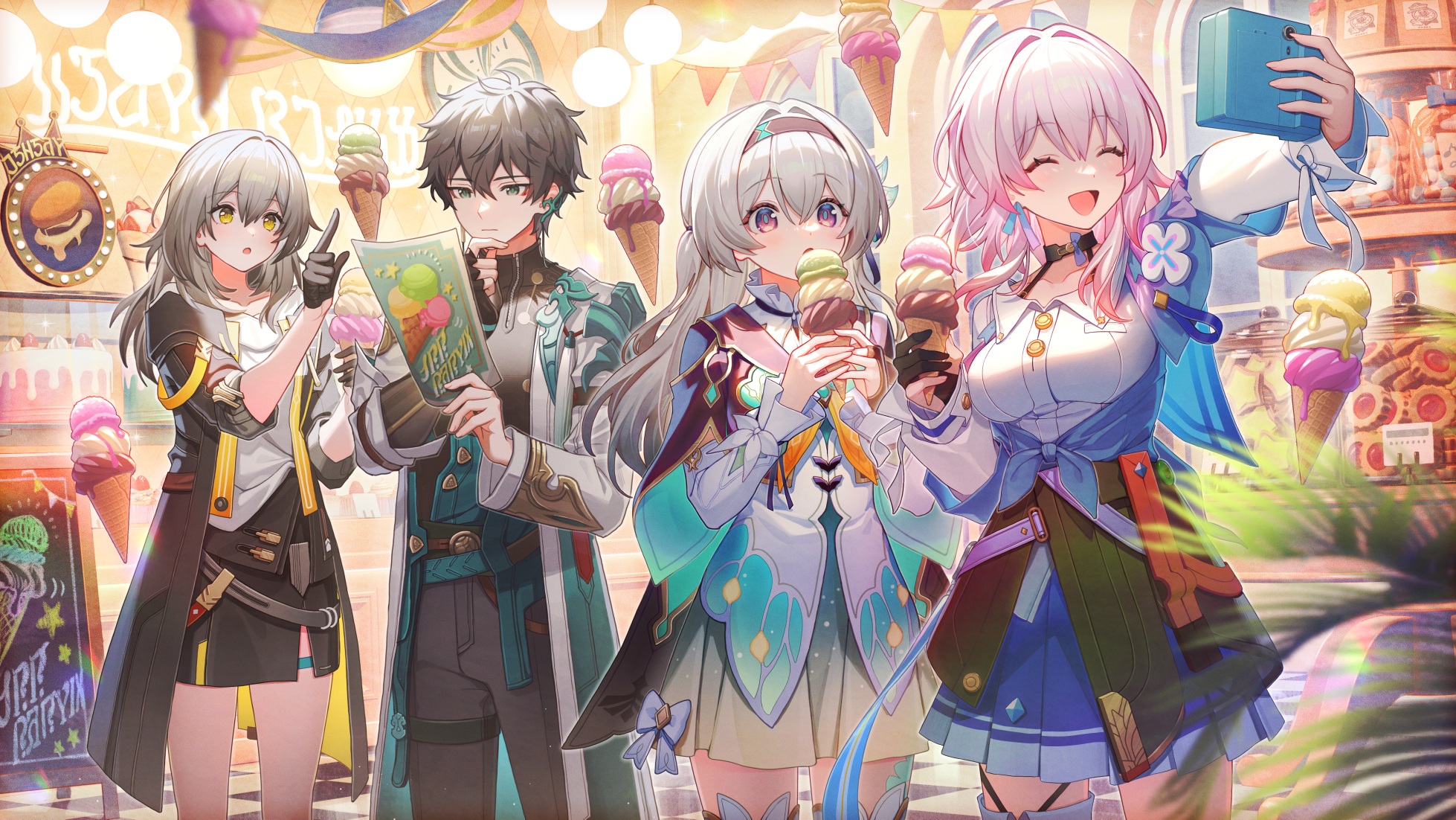 oli honkai: star rail dan heng firefly march 7th stelle garter selfie ...