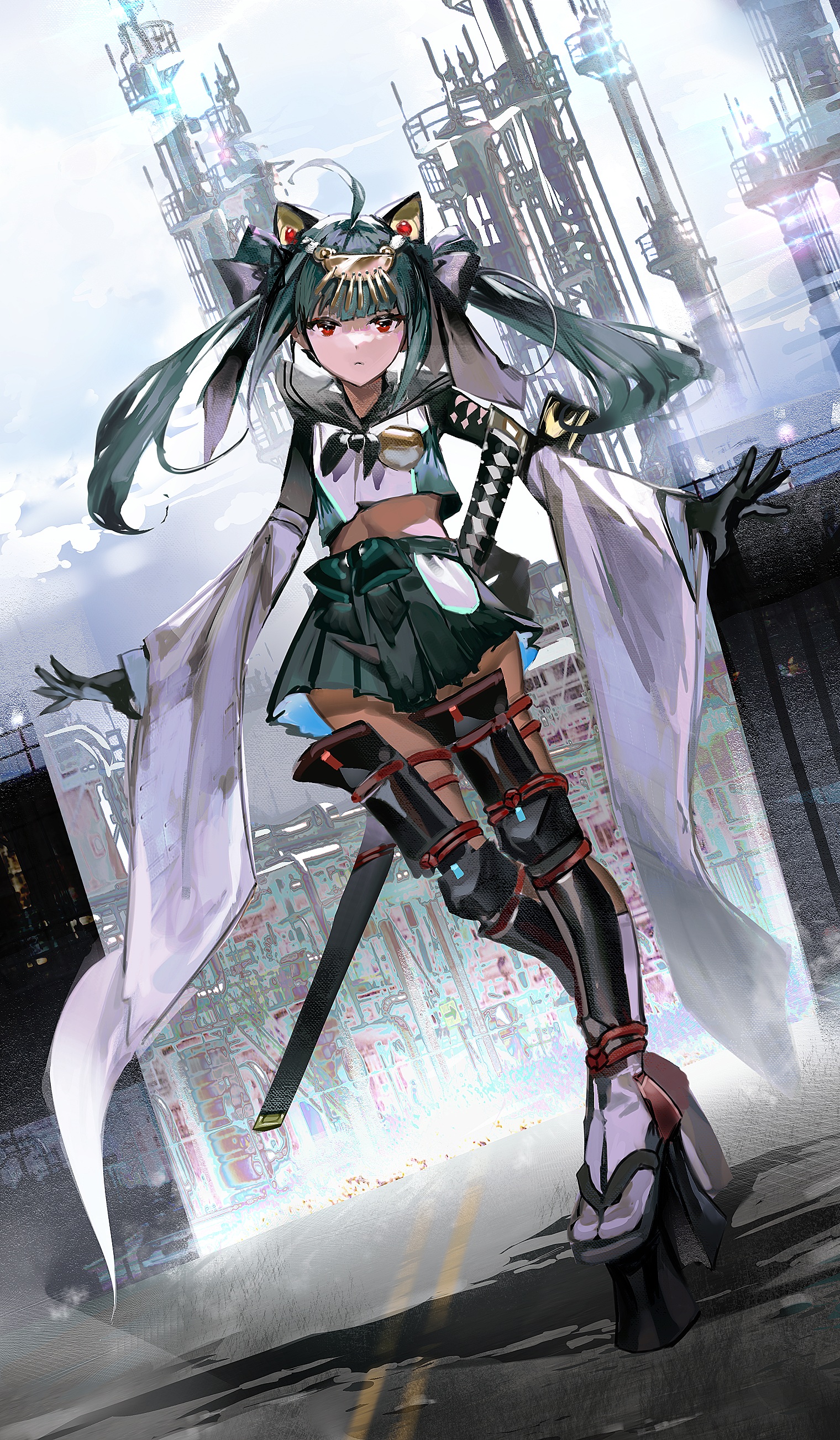 moko (moko/moko) animal ears armor nekomimi seifuku sword | #761537 ...