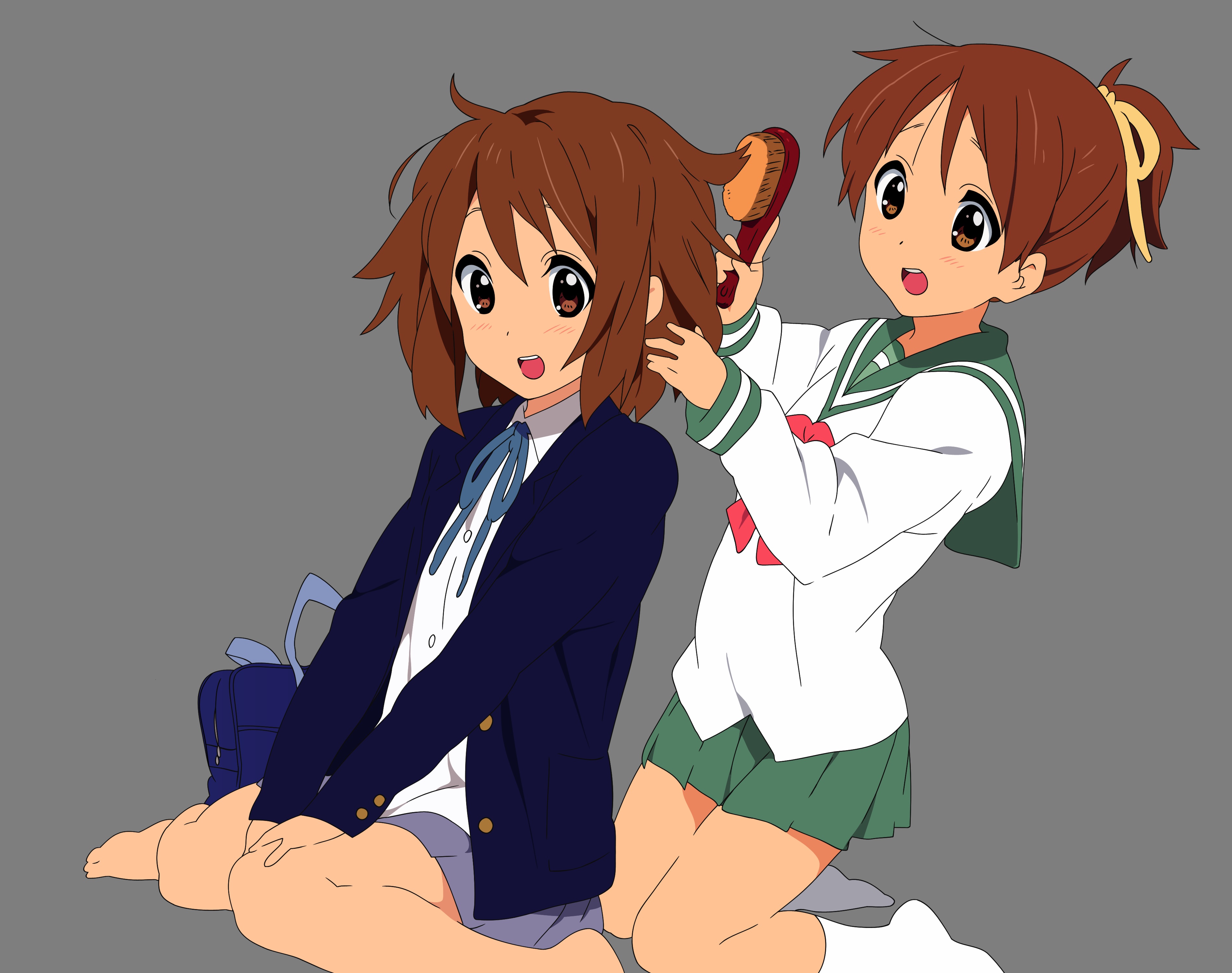 k-on! hirasawa ui hirasawa yui seifuku transparent png vector trace ...
