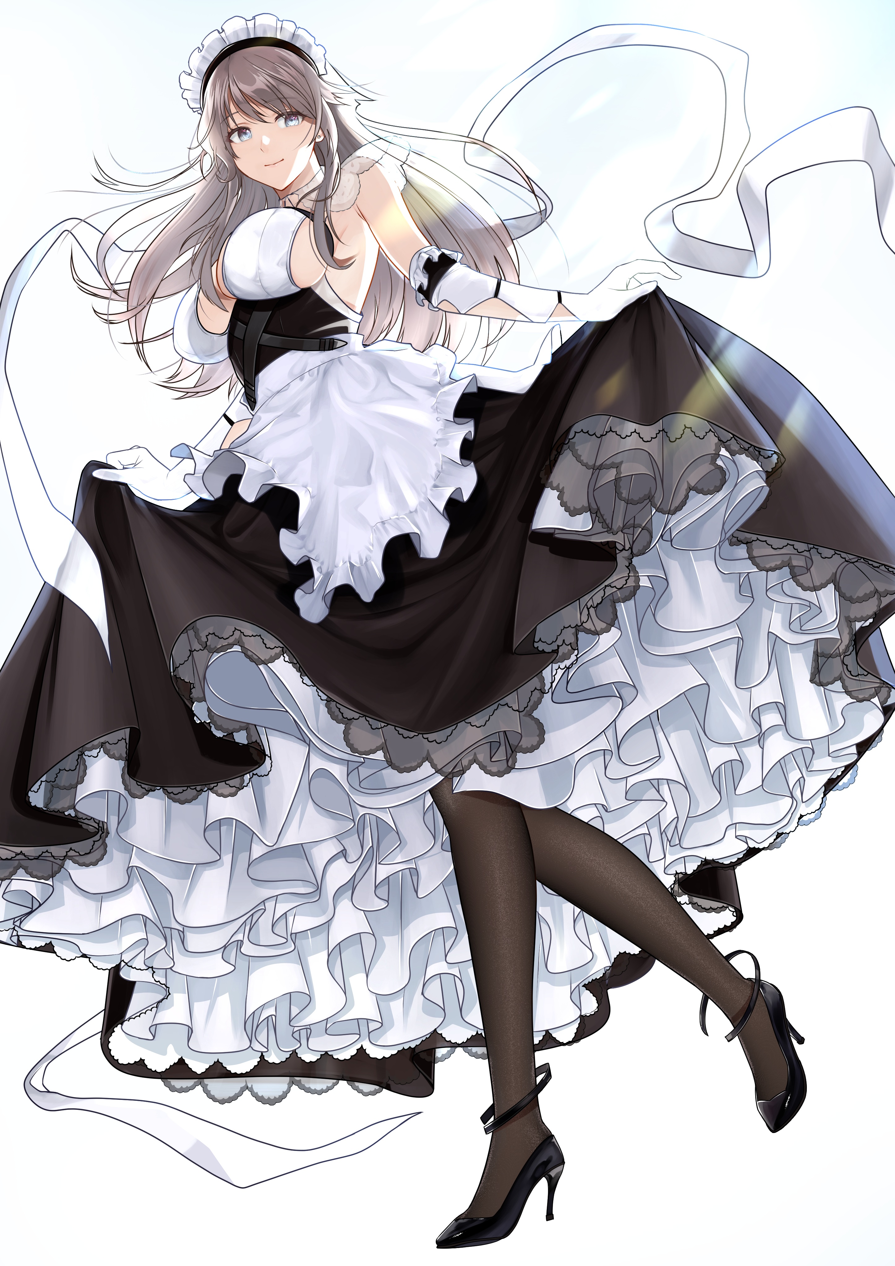 oshida bob azur lane charybdis (azur lane) heels maid no bra pantyhose ...