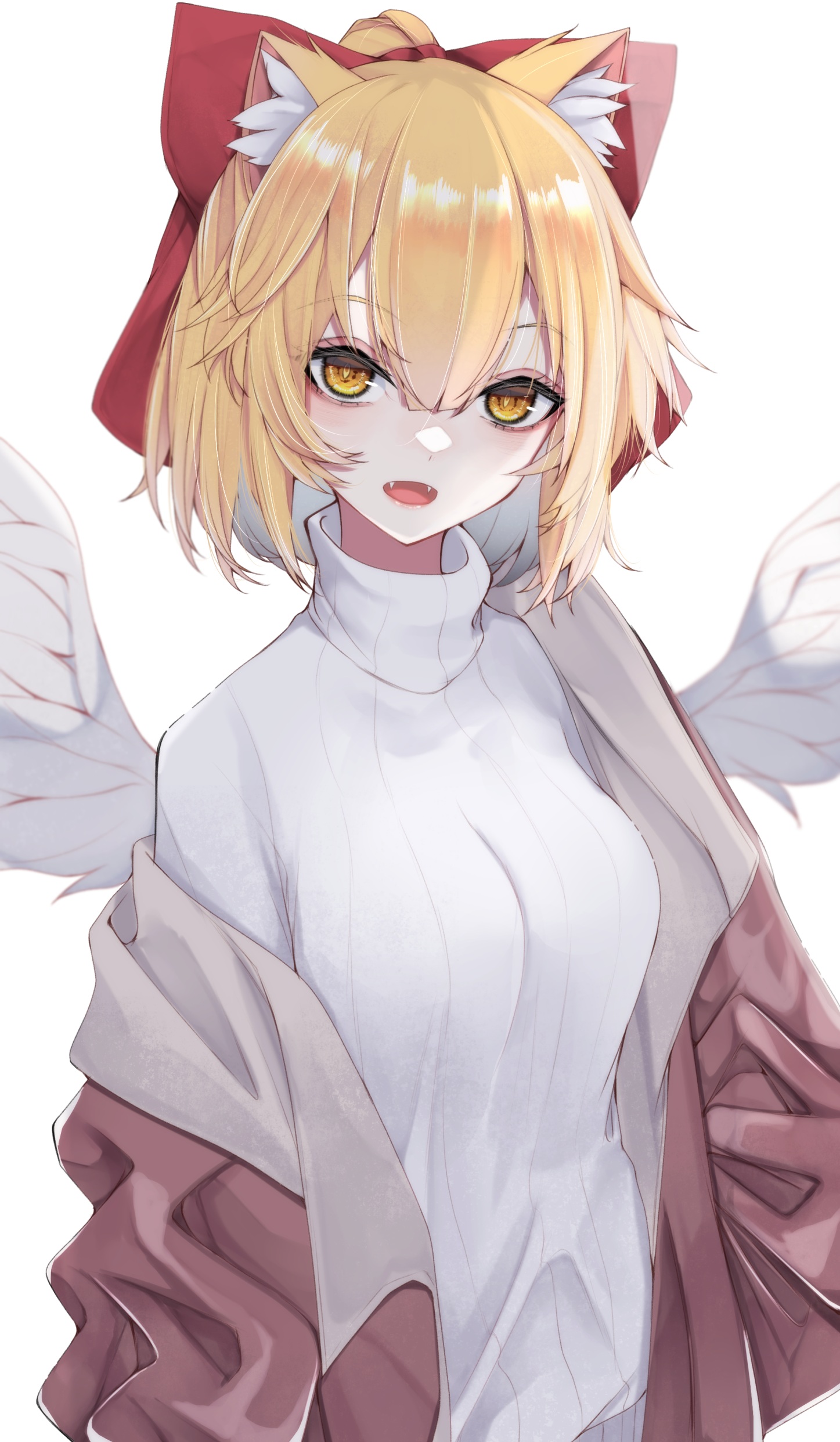 tsune (tune) touhou gengetsu animal ears nekomimi sweater wings ...