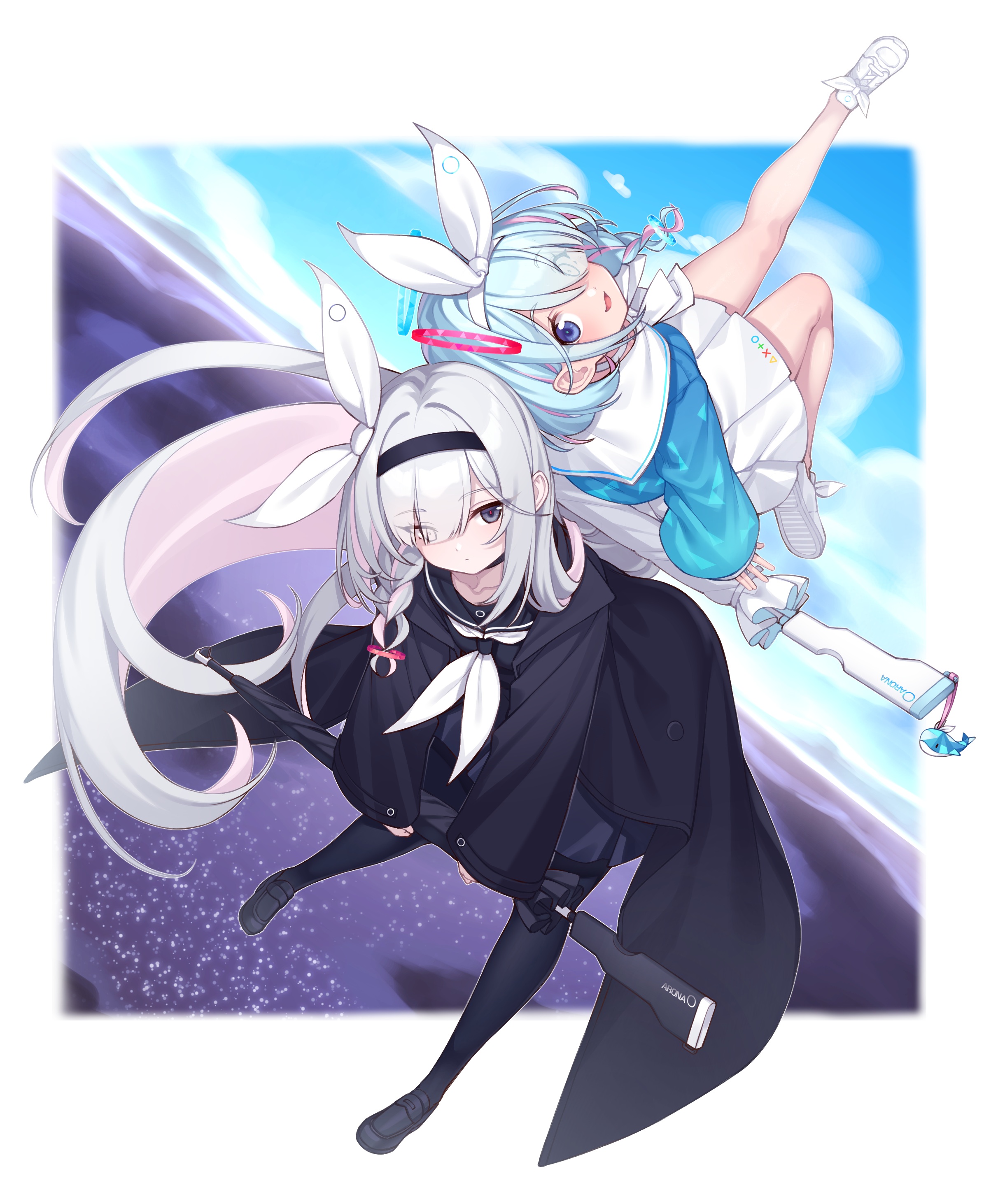 elomil blue archive arona (blue archive) plana (blue archive) gun halo ...