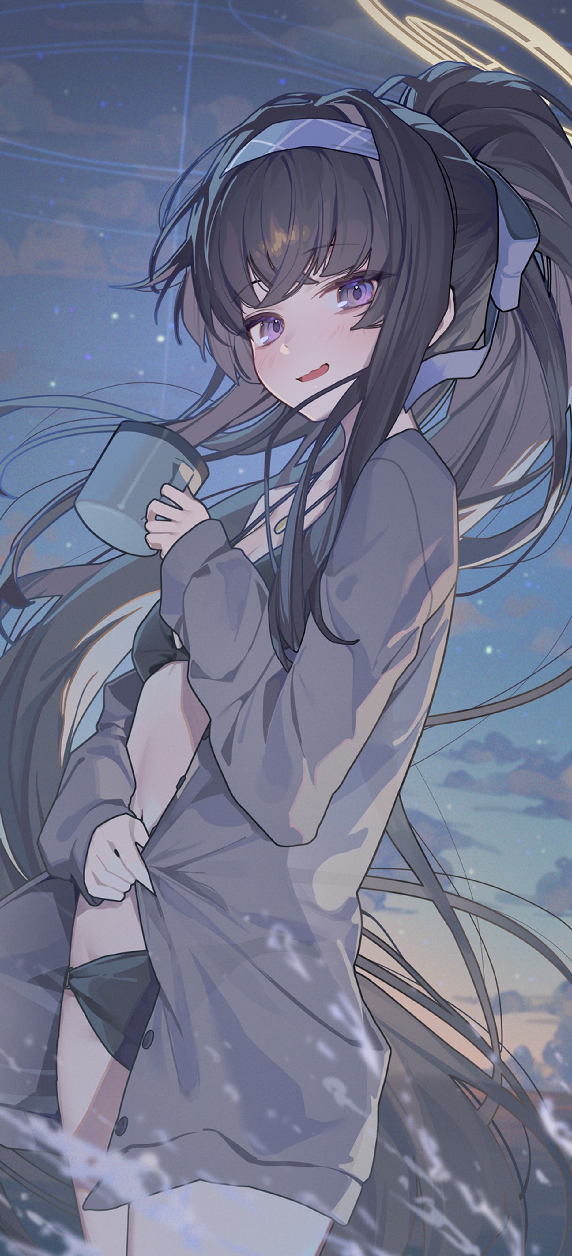 ningen mame blue archive kozeki ui angel bikini open shirt swimsuits ...