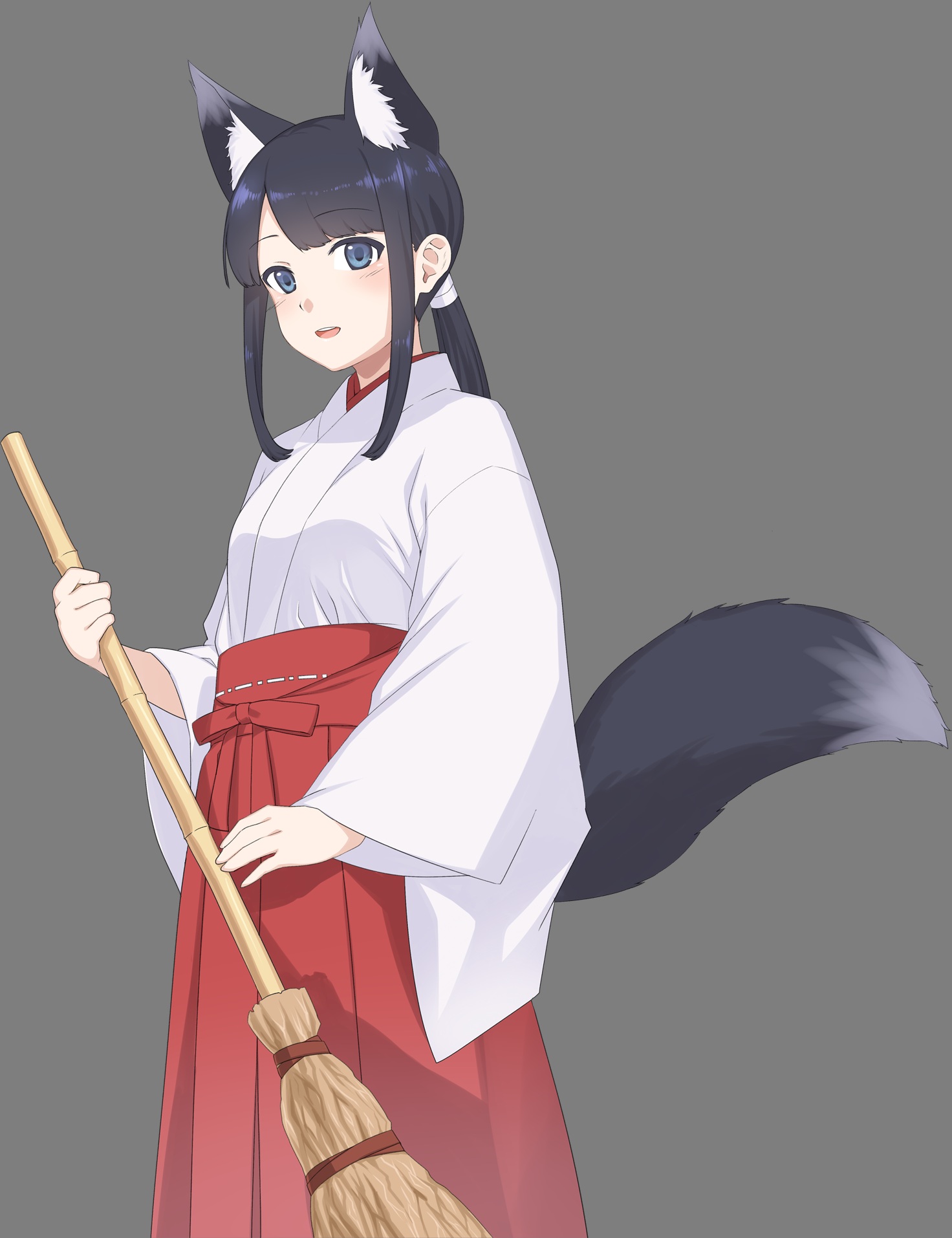 yagi (ningen) animal ears miko tail transparent png | #405841 | yande.re