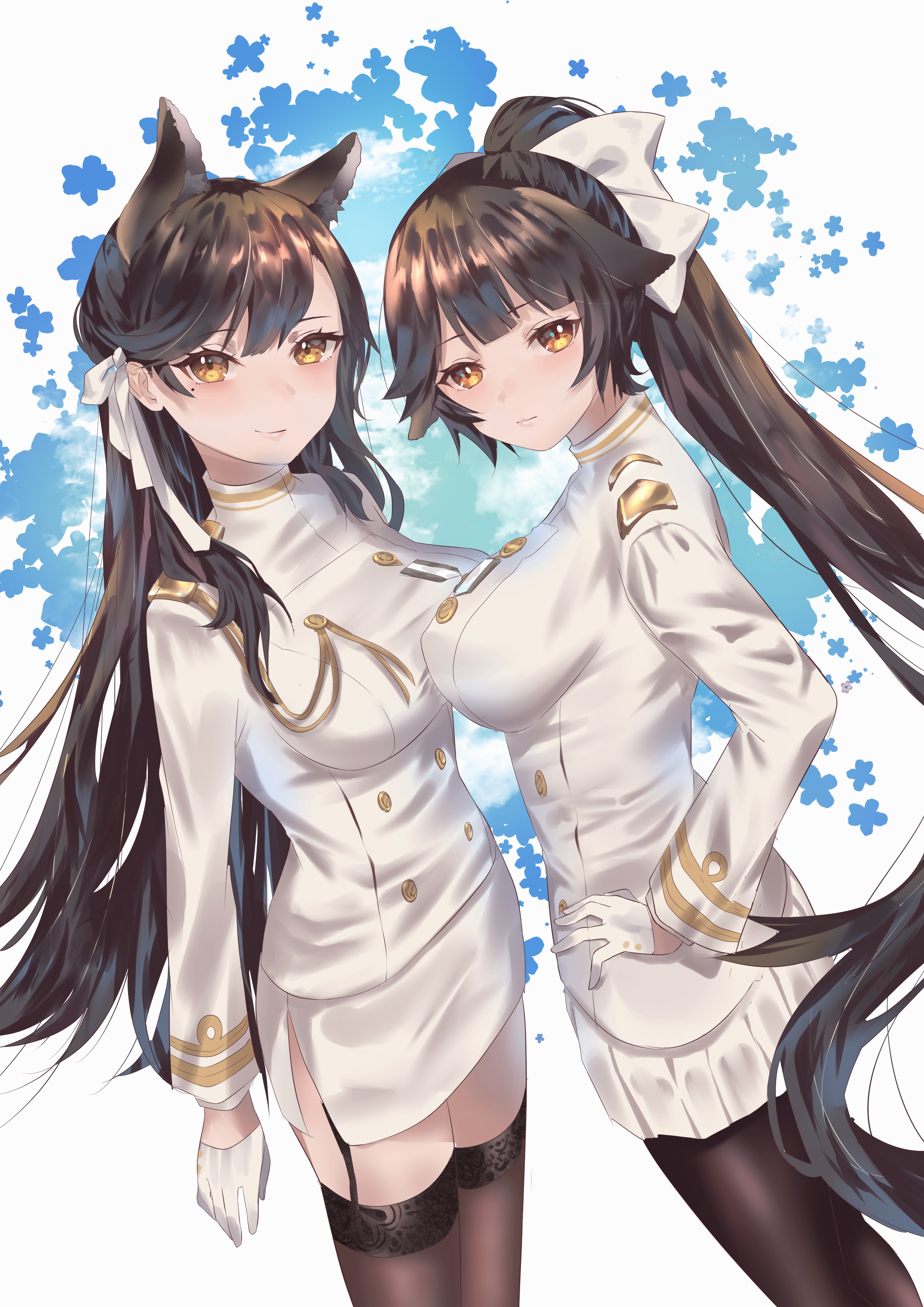 hachako azur lane atago (azur lane) takao (azur lane) animal ears ...