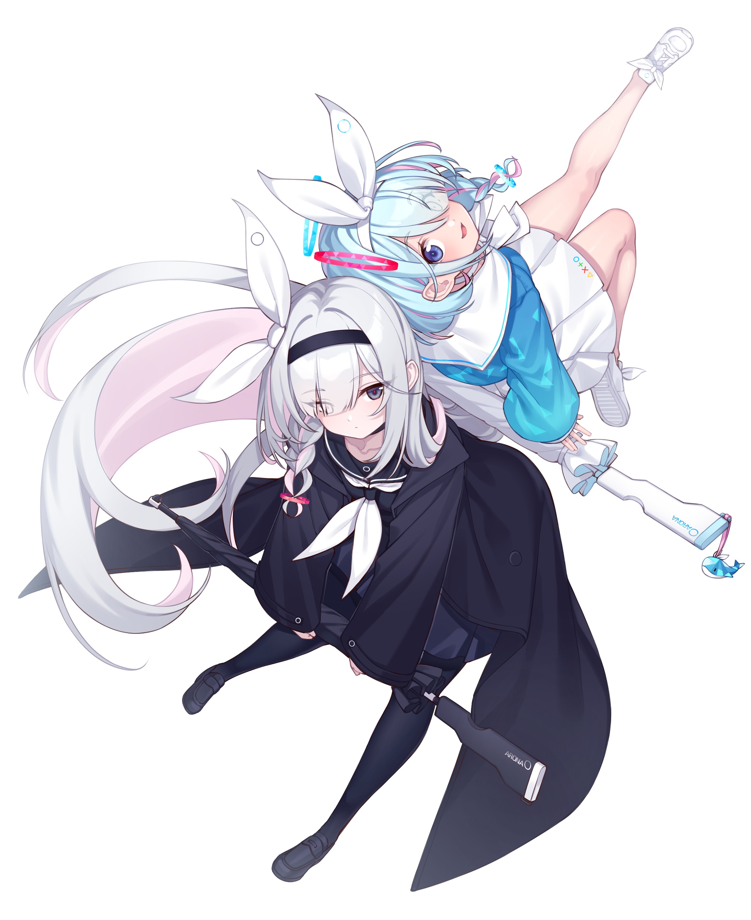 elomil blue archive arona (blue archive) plana (blue archive) gun halo ...