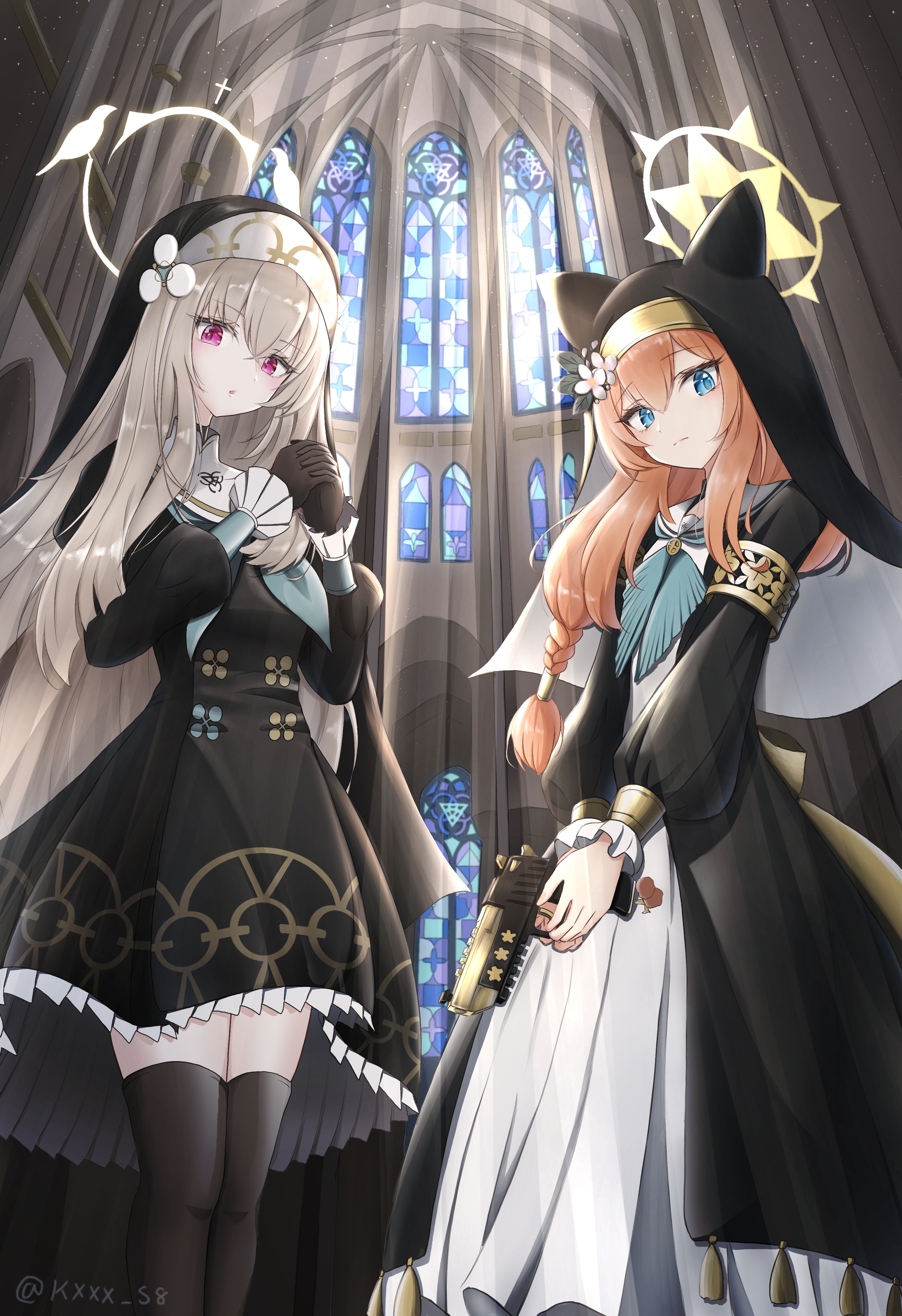 kxxx s8 blue archive iochi mari utazumi sakurako angel animal ears gun ...