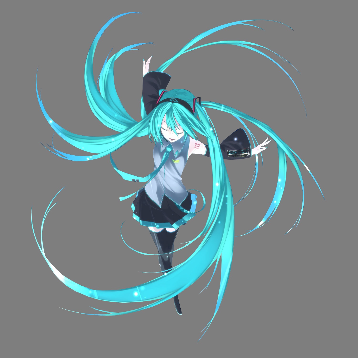 senmu (senmudayo) vocaloid hatsune miku thighhighs transparent png ...