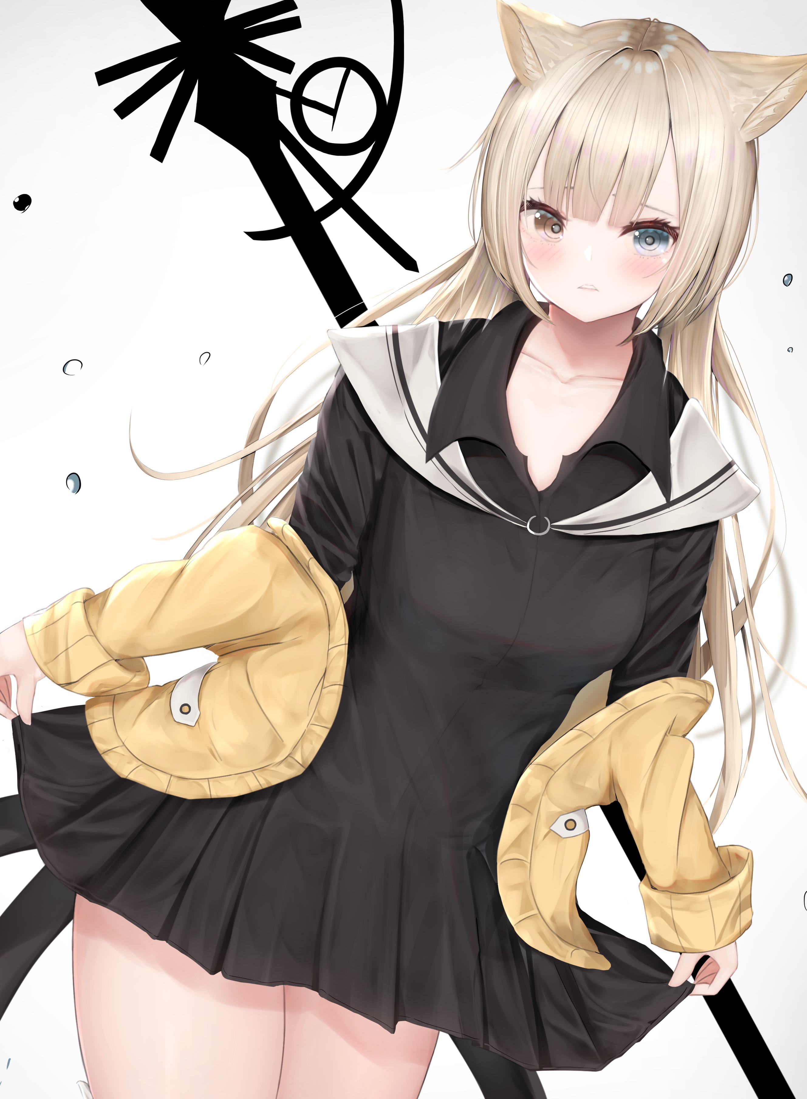 mo (mainiti omoti) arknights nightmare (arknights) animal ears seifuku ...