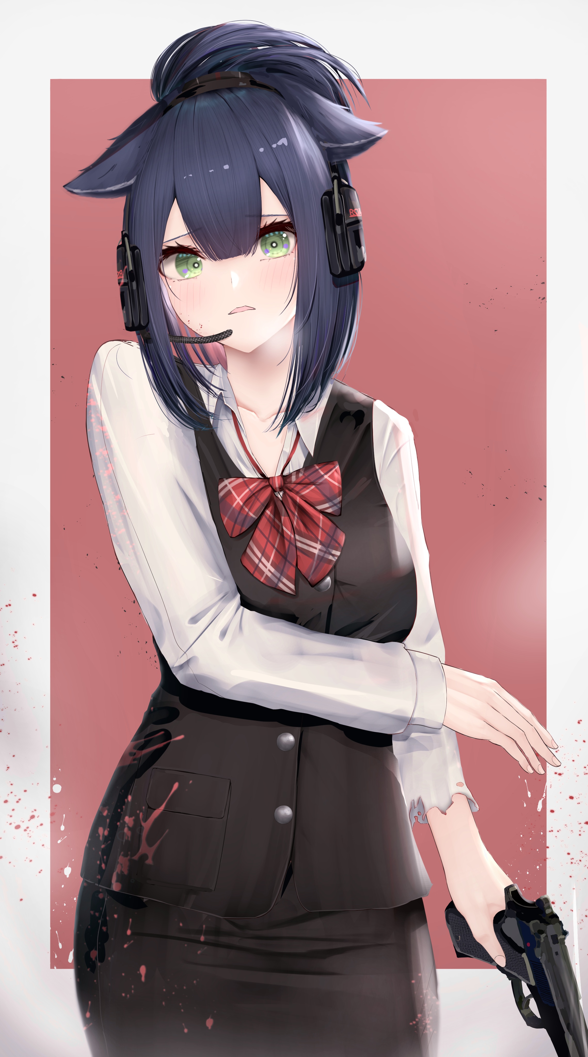 mo (mainiti omoti) arknights jessica (arknights) animal ears blood ...