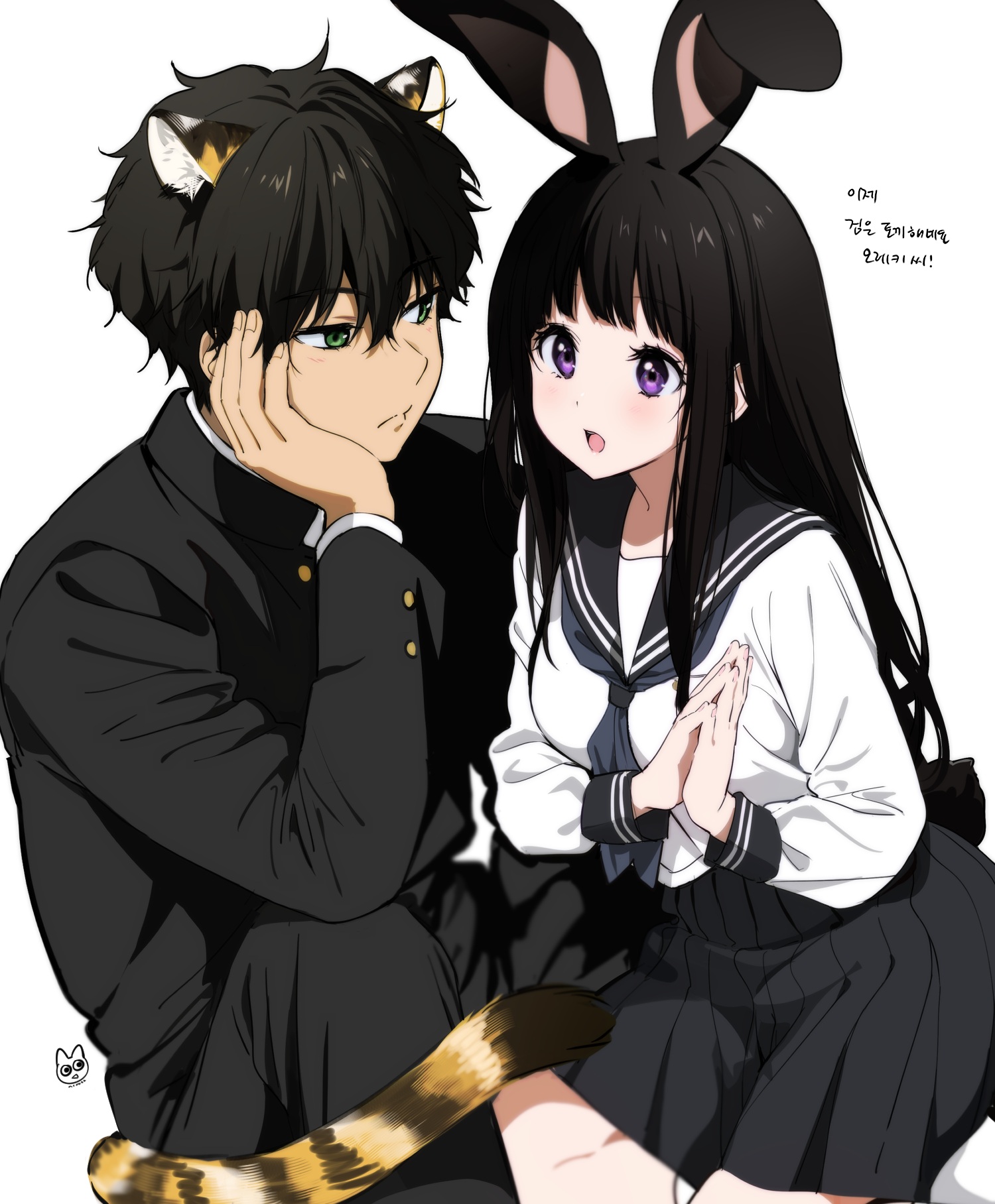 mery (yangmalgage) hyouka chitanda eru oreki houtarou animal ears bunny ...