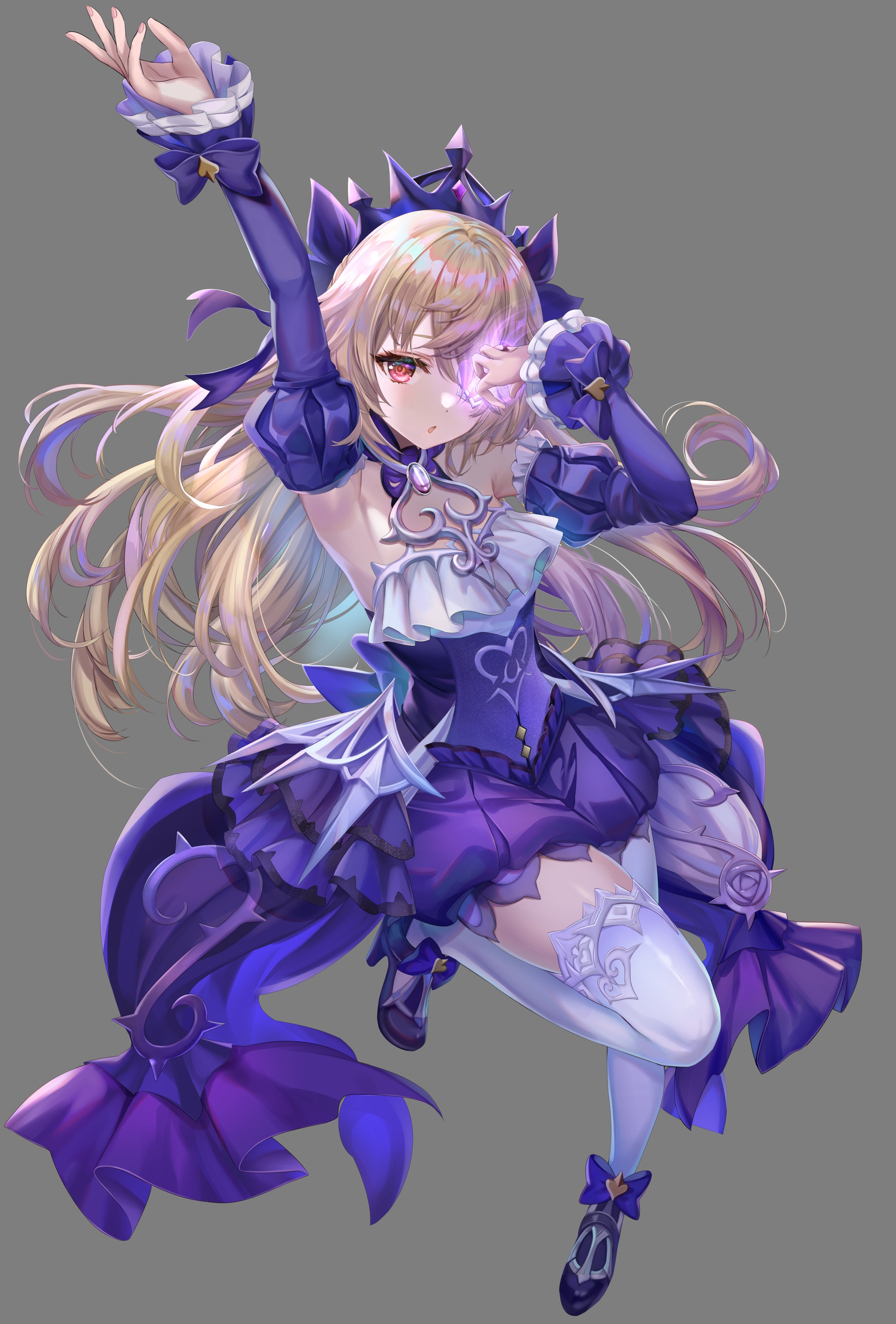 torino akua genshin impact fischl dress heels thighhighs transparent ...