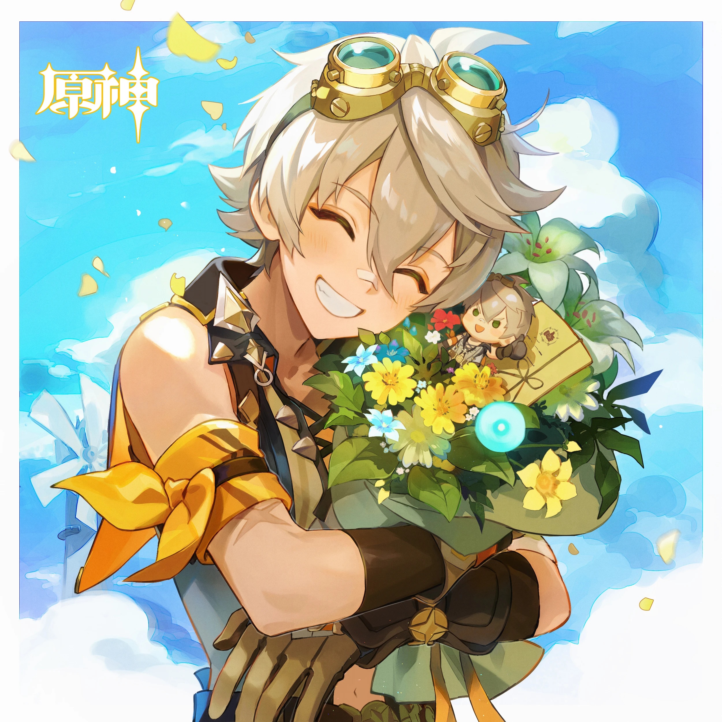 genshin impact bennett (genshin impact) chibi male megane tagme ...