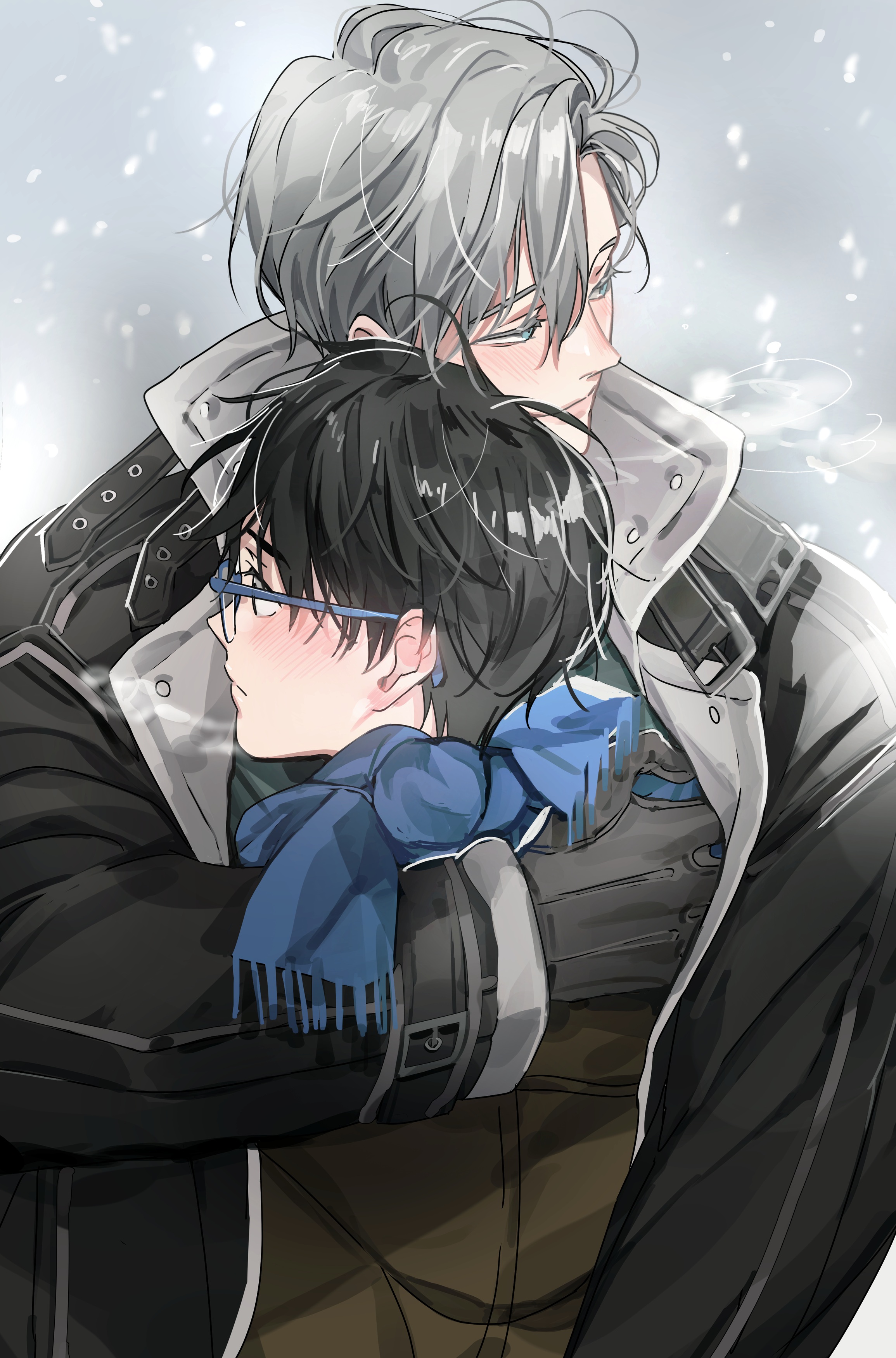 gearous yuri!!! on ice katsuki yuuri victor nikiforov male megane yaoi ...