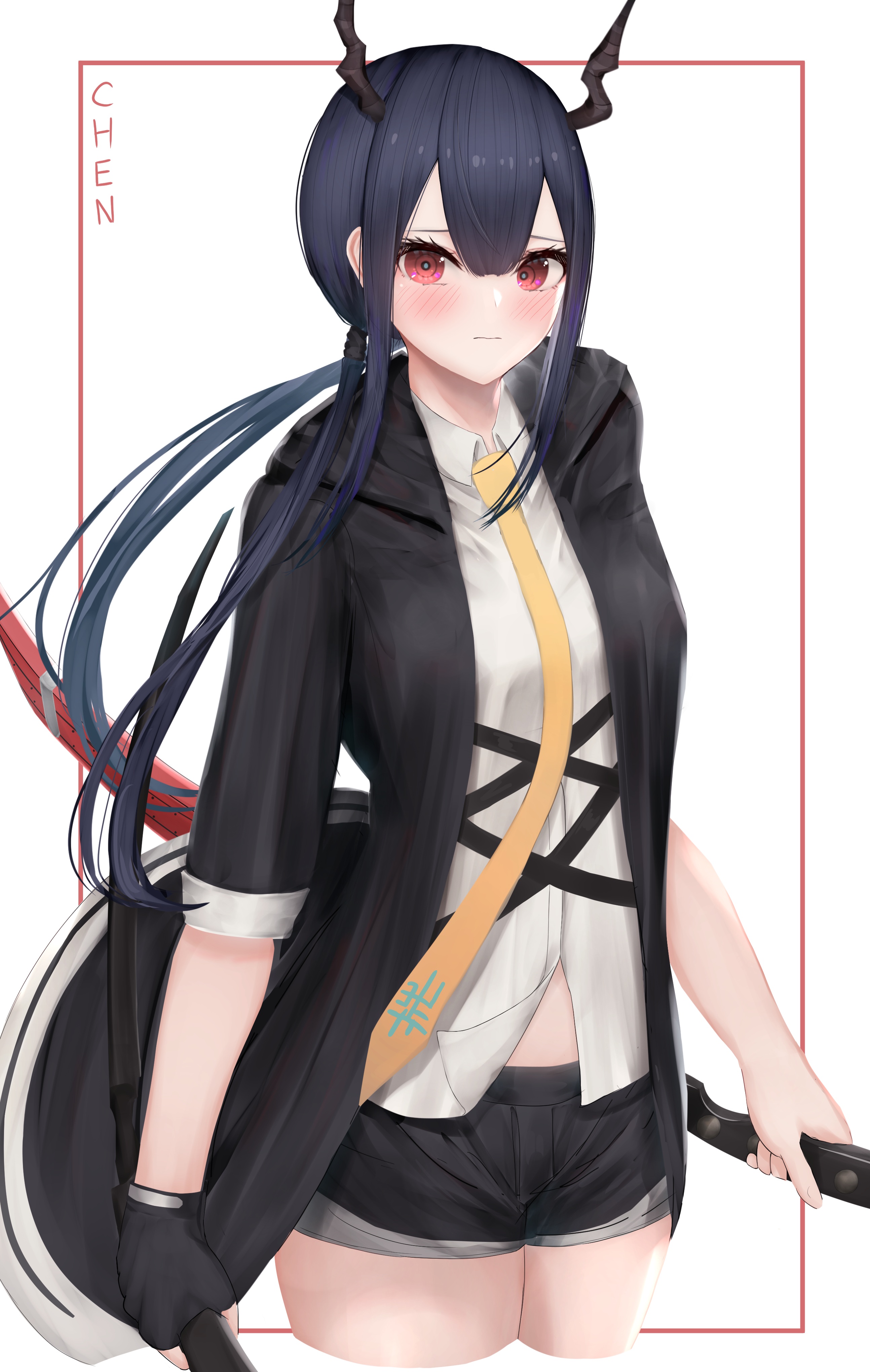 mo (mainiti omoti) arknights ch'en (arknights) horns sword | #649643 ...