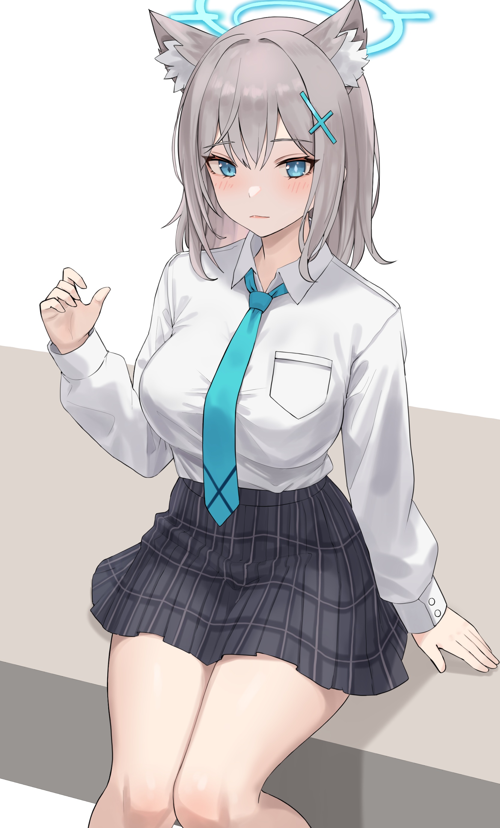 memmemme blue archive sunaookami shiroko angel animal ears nekomimi ...