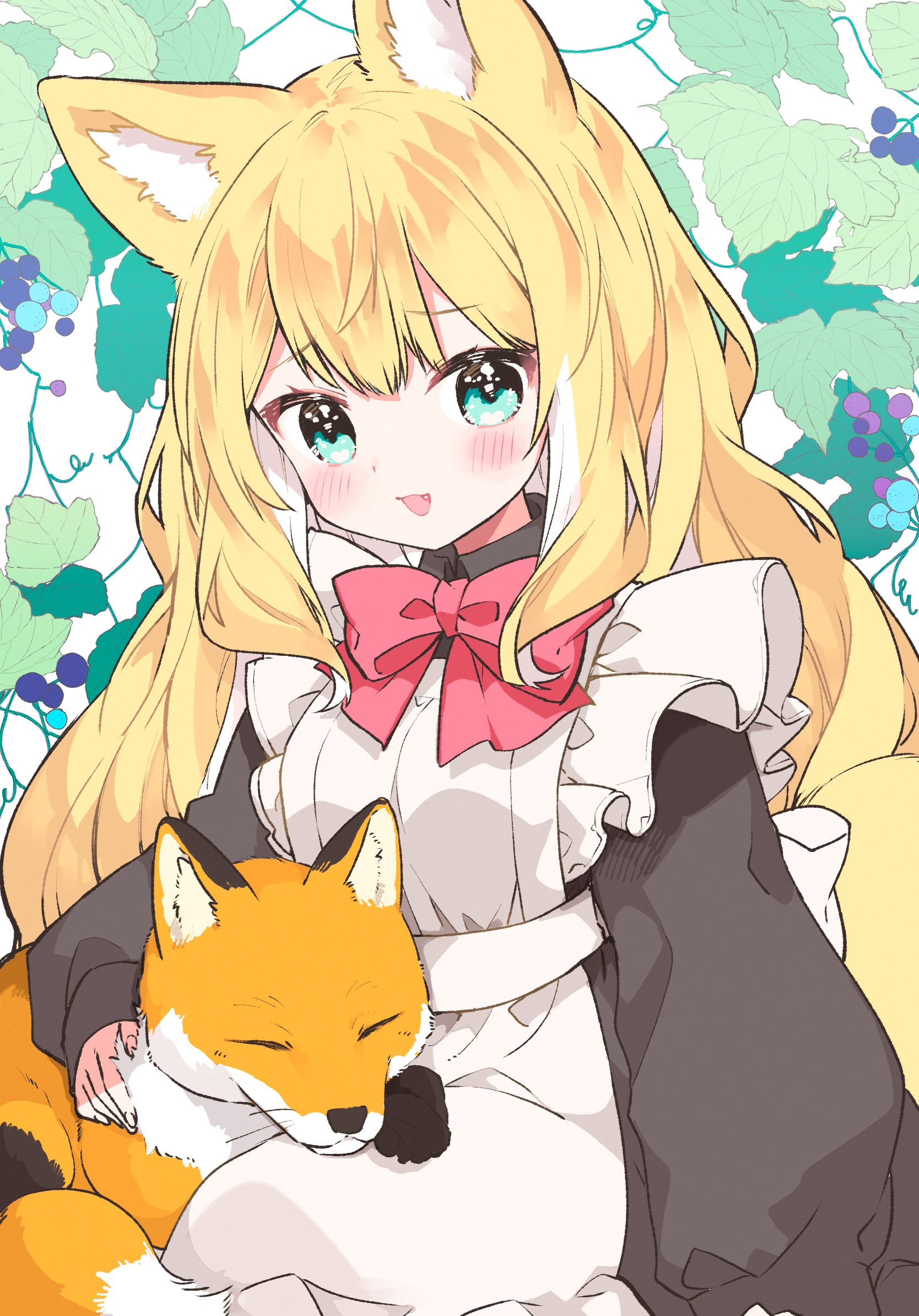 kamiyoshi rika animal ears kitsune maid tail | #1249226 | yande.re