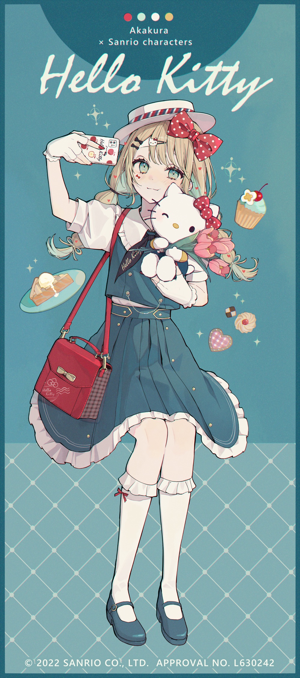 akakura hello kitty sanrio hello kitty (sanrio) crossover neko selfie ...