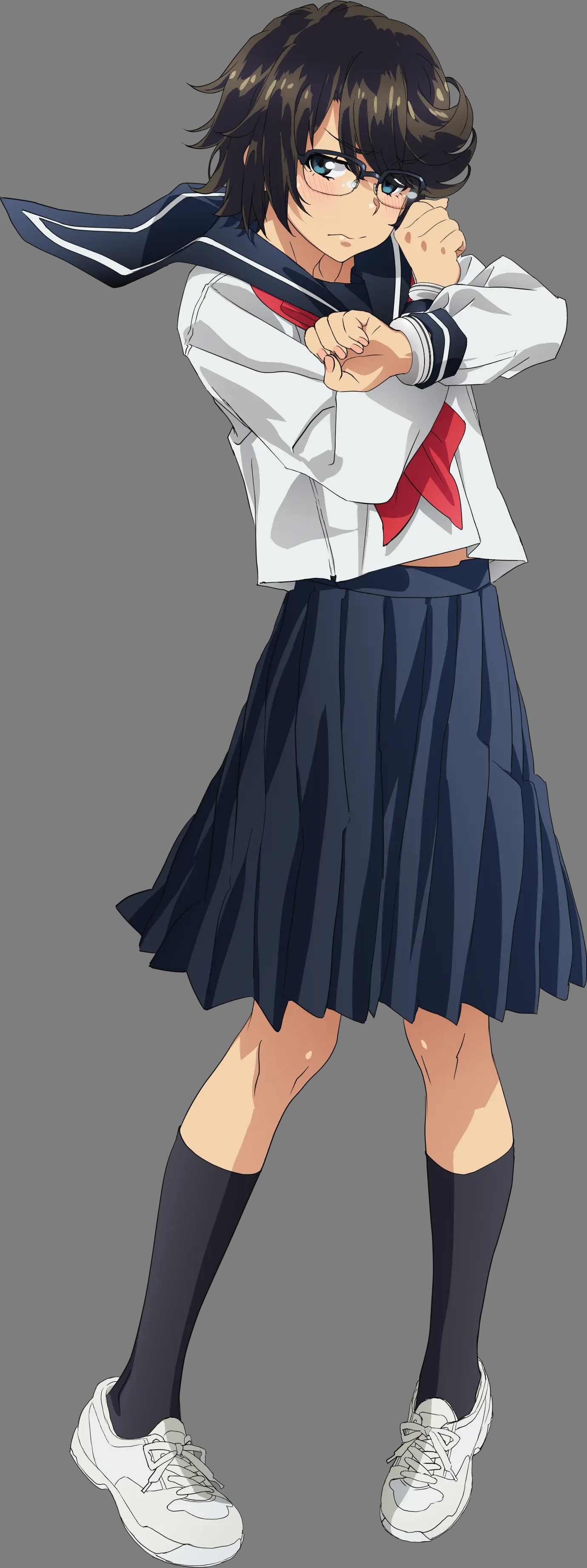 shy (anime) momijiyama teru megane seifuku tagme transparent png ...