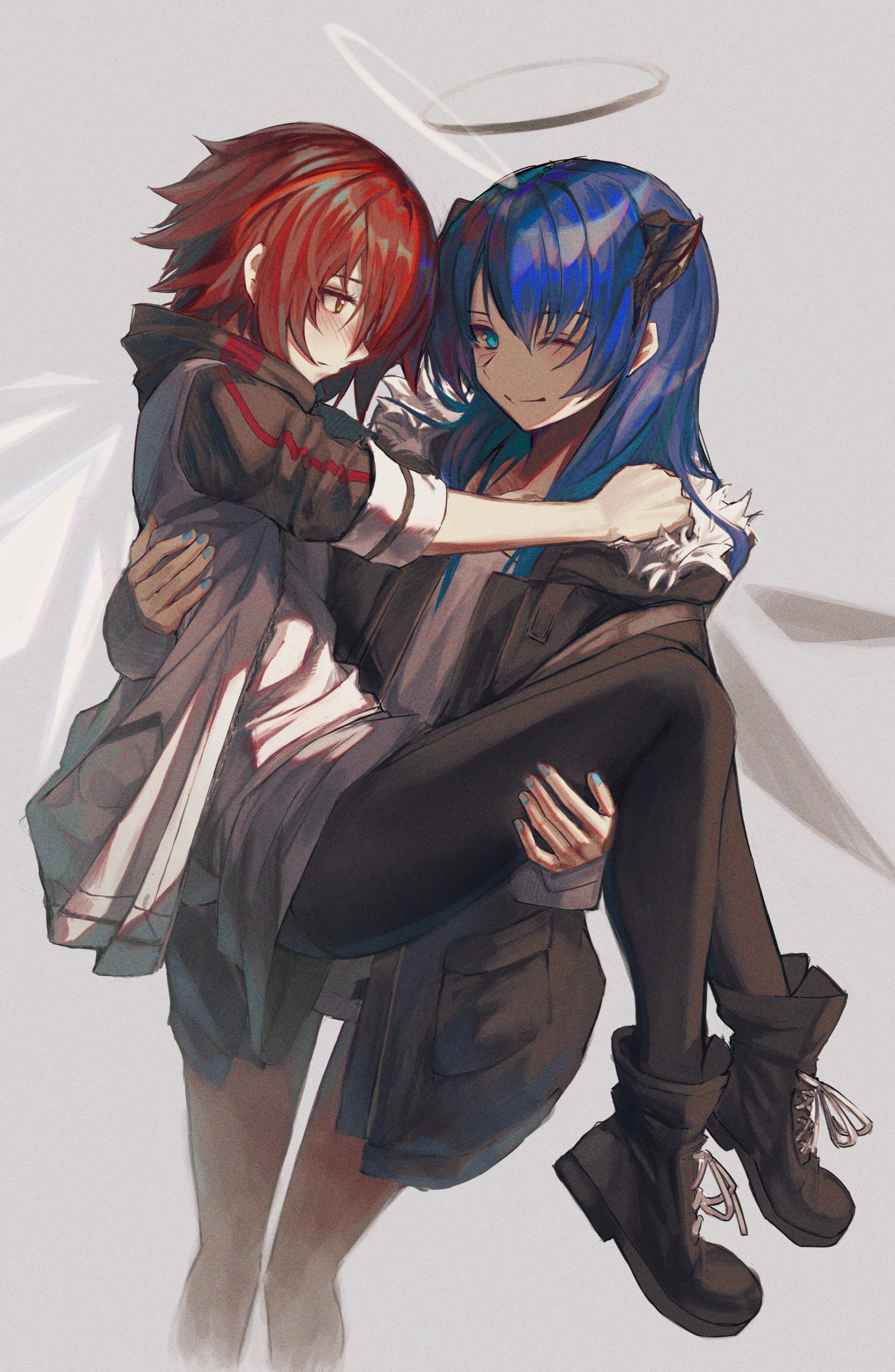 veilrain arknights exusiai (arknights) mostima (arknights) angel horns ...