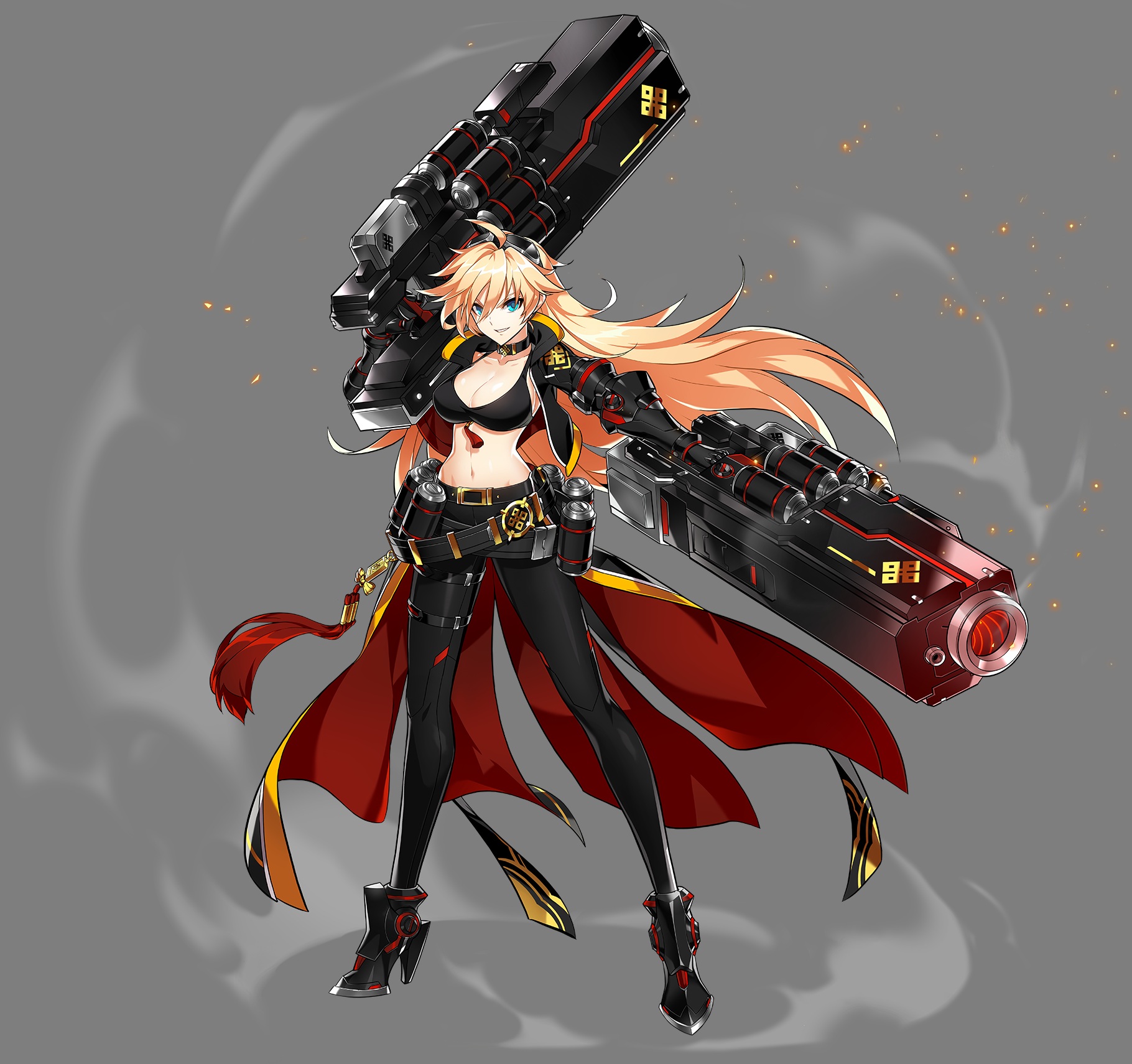 elsword rose (elsword) bikini top cleavage gun heels open shirt tagme ...