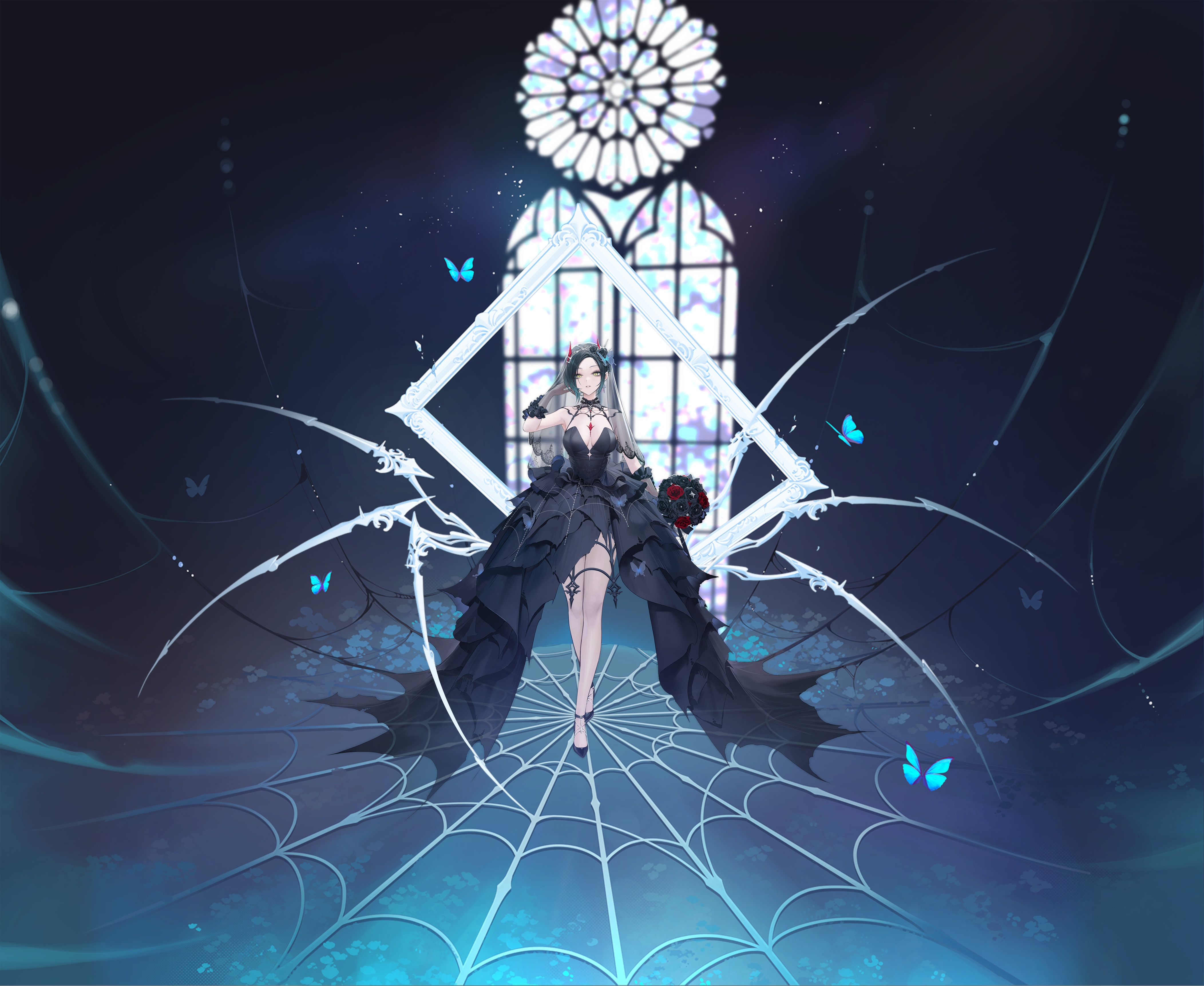 ohisashiburi azur lane ulrich von hutten (azur lane) dress horns no bra ...