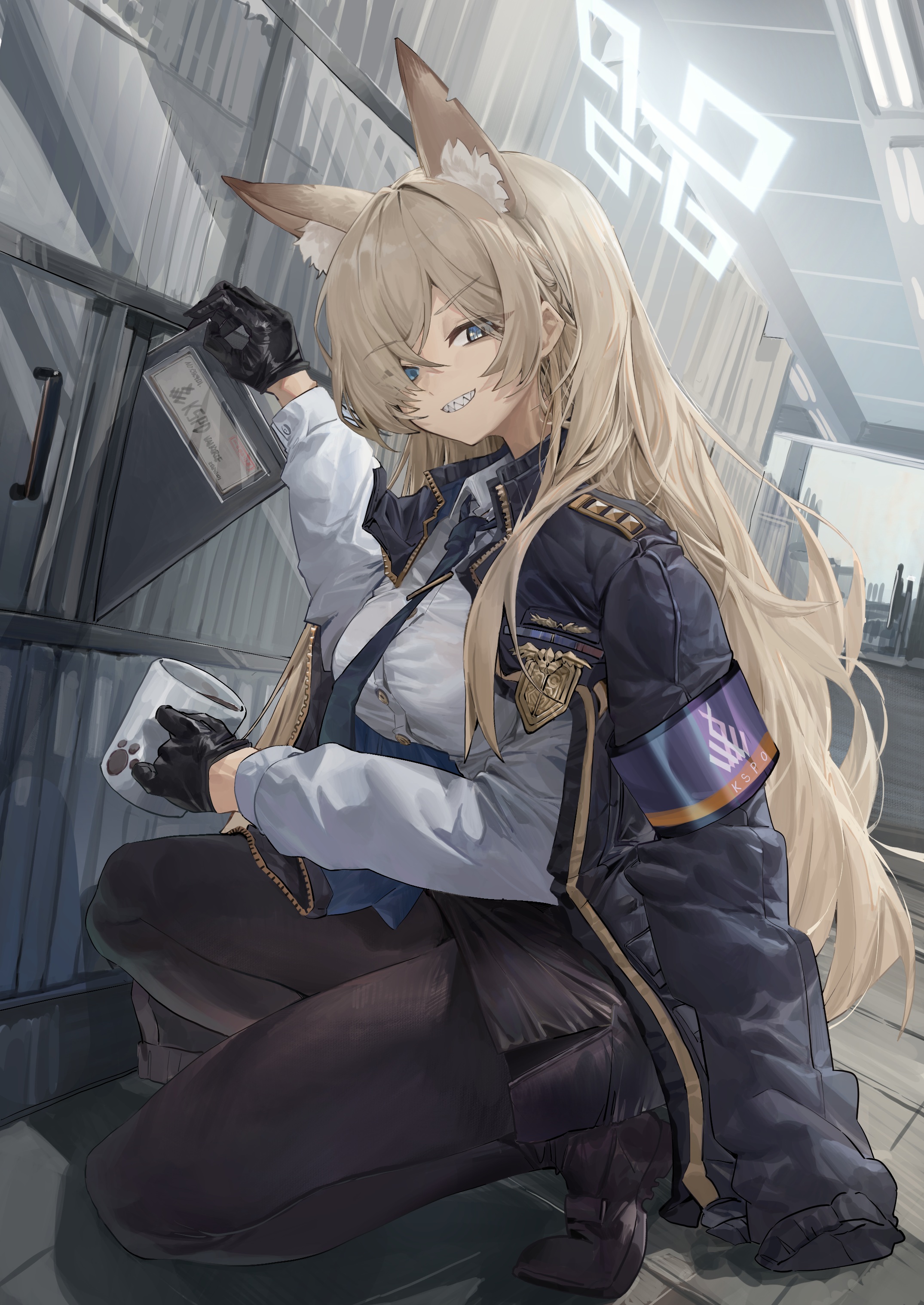 dainillust blue archive ogata kanna (blue archive) animal ears halo ...