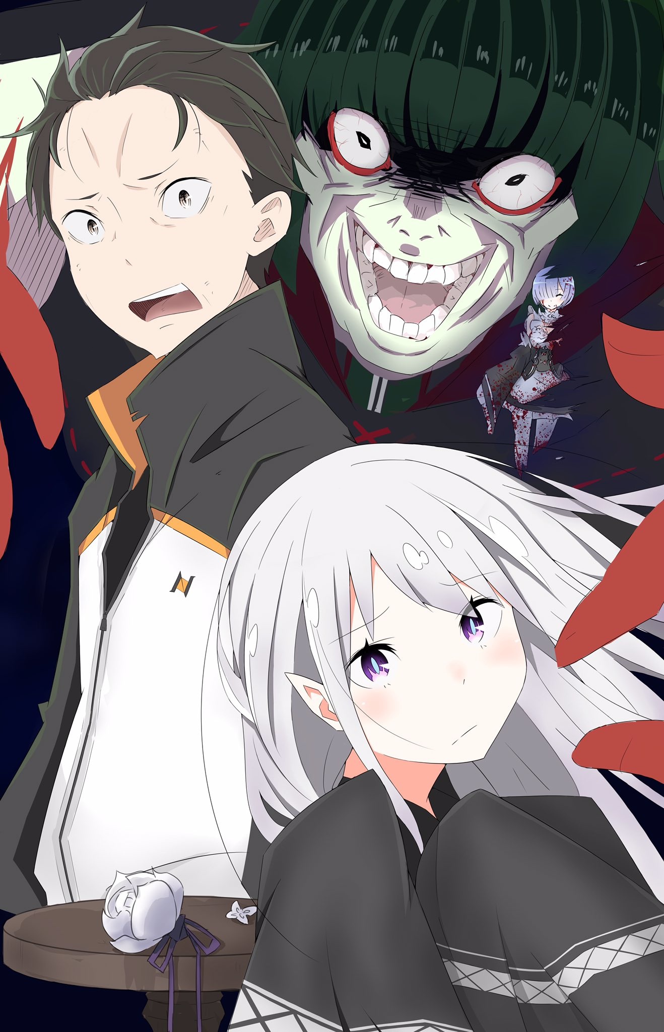 re zero kara hajimeru isekai seikatsu emilia (re zero) natsuki subaru ...