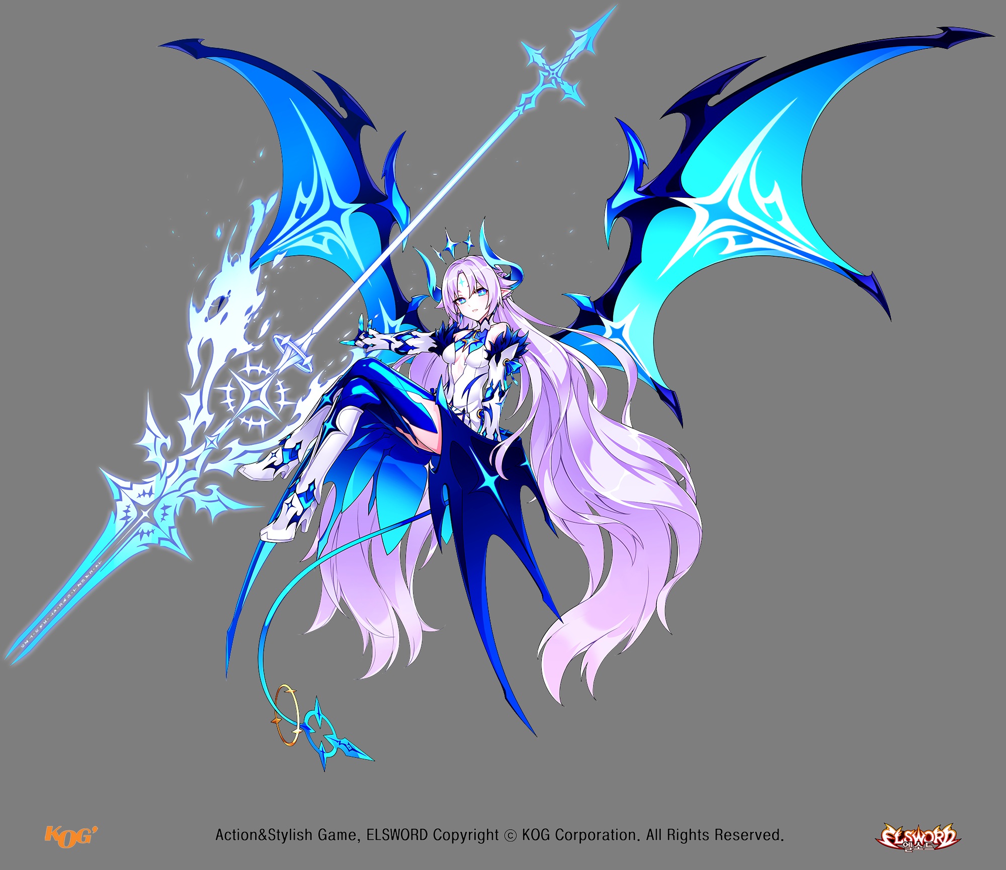 elsword lu (elsword) cleavage heels horns no bra pointy ears tagme tail ...