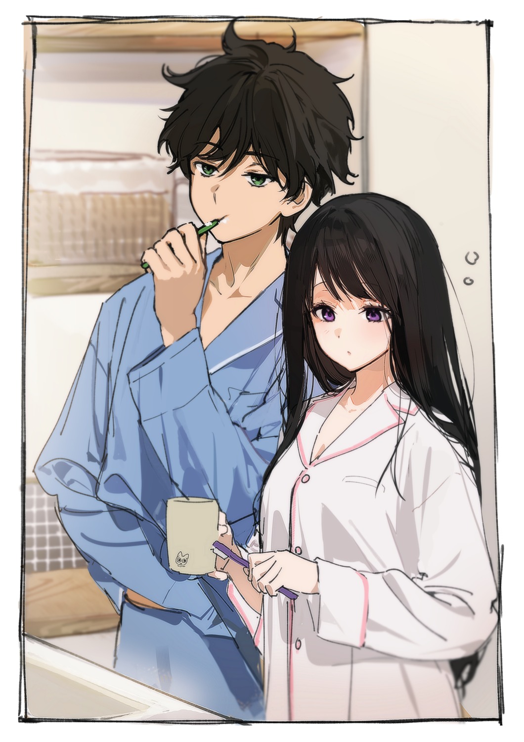 mery (yangmalgage) hyouka chitanda eru oreki houtarou pajama sketch ...