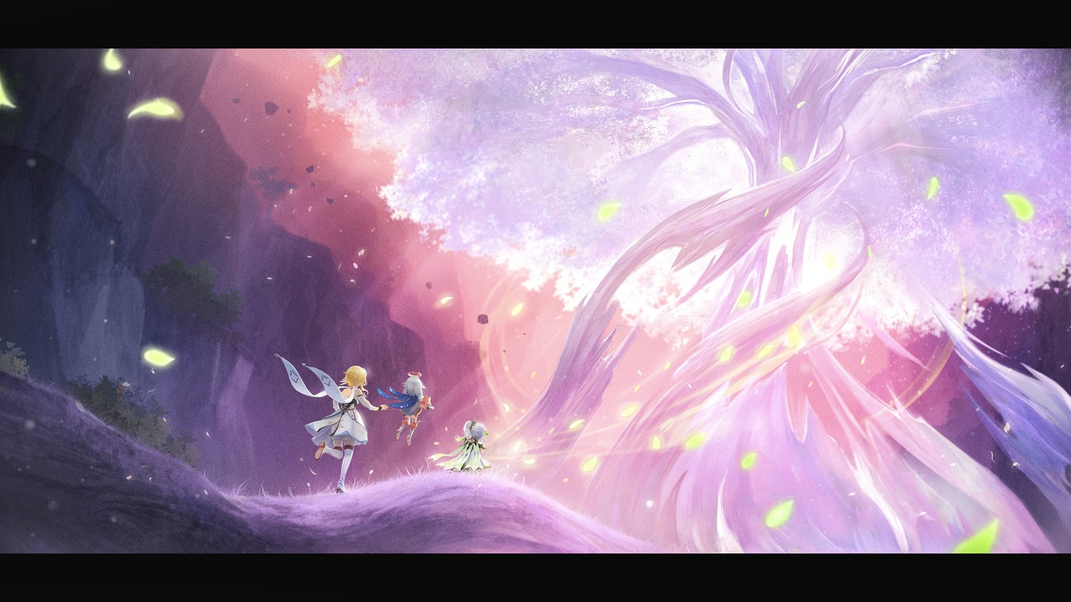 anna (drw01) genshin impact lumine nahida paimon dress landscape pointy ...