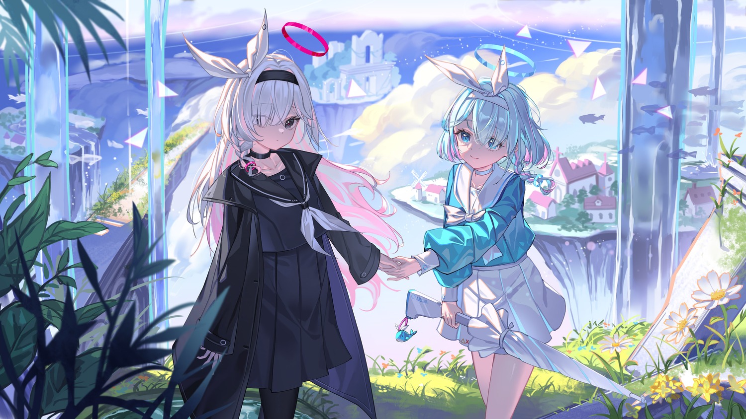 al guang blue archive arona (blue archive) plana (blue archive) gun ...