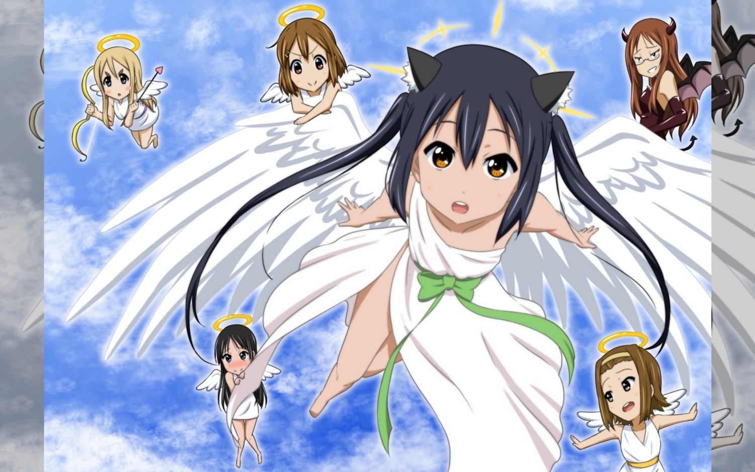 oku no shi k-on! nakano azusa angel animal ears nekomimi wallpaper ...