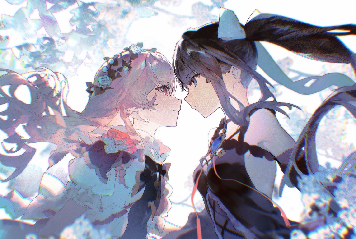lobelia (saclia) arcaea hikari (arcaea) tairitsu (arcaea) no bra yuri ...