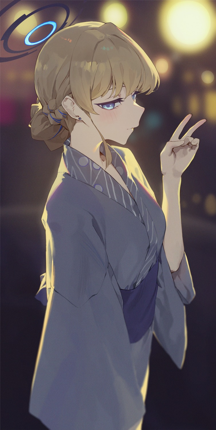 kji (rozo) blue archive asuma toki halo yukata | #1145351 | yande.re