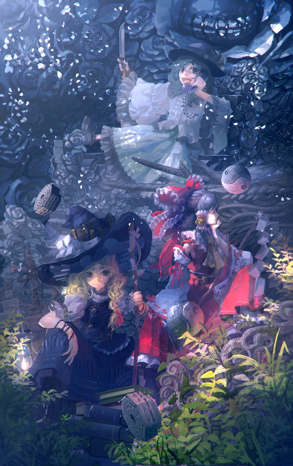 nenenoa touhou hakurei reimu kirisame marisa komeiji koishi weapon ...